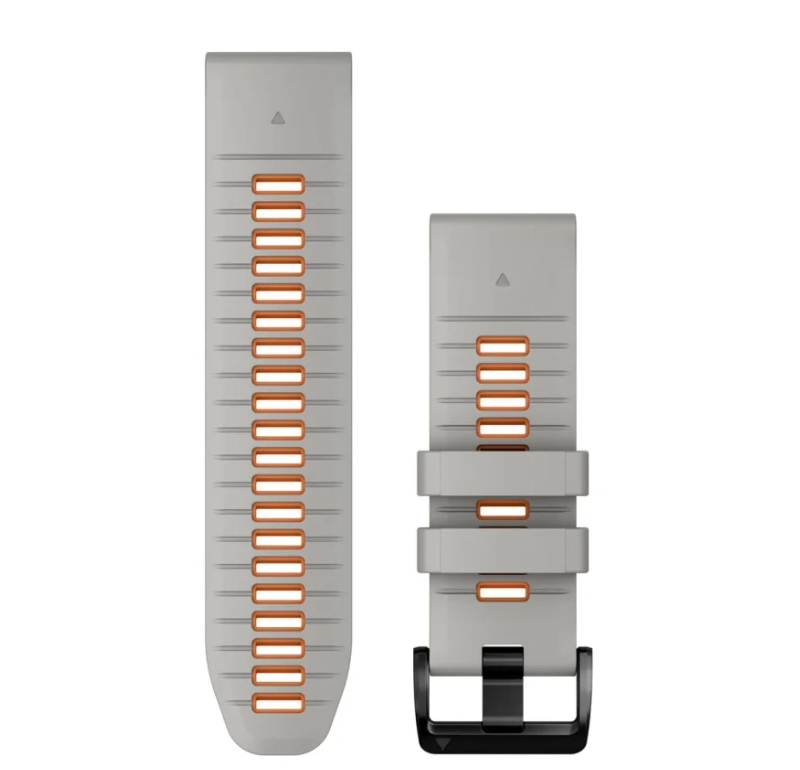 QuickFit® 26 Watch Bands Fog Gray/Ember Orange Silicone 010-13281-02