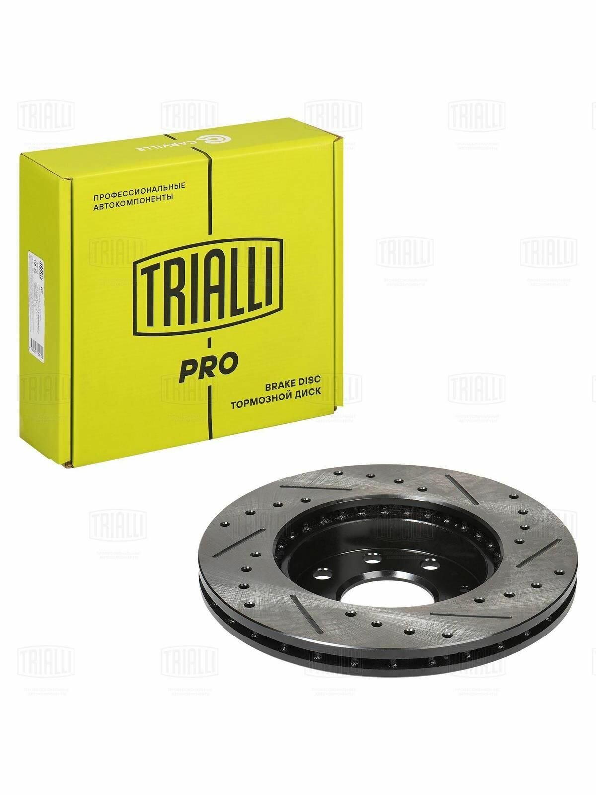 Тормозной диск Trialli Pro DF1749S, для Chevrolet, Daewoo, вентилируемый, серый металлик