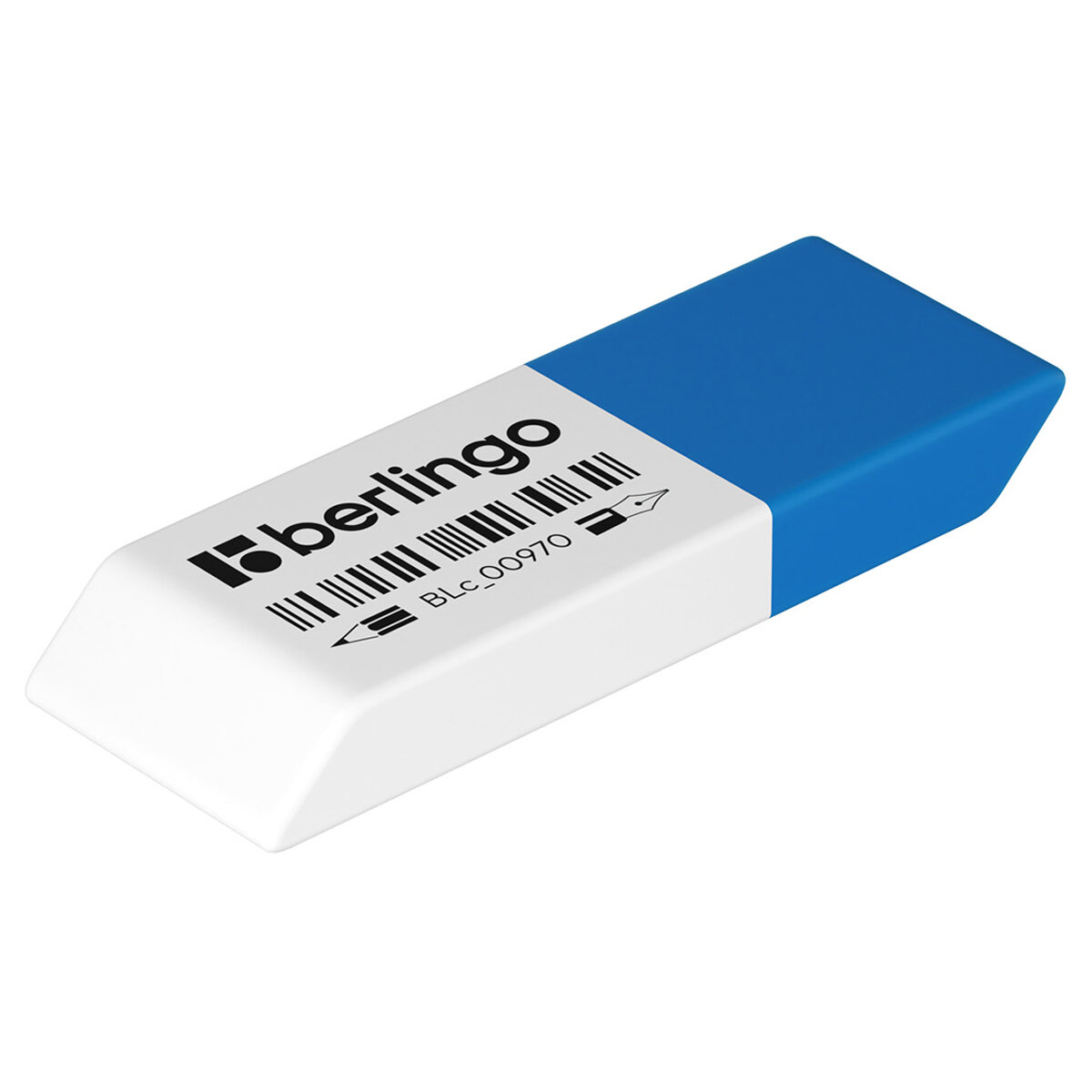 Комплект 108 шт, Ластик Berlingo "Eraze 970", прямоугольный комбинированный, скошенный, 62*22*8мм