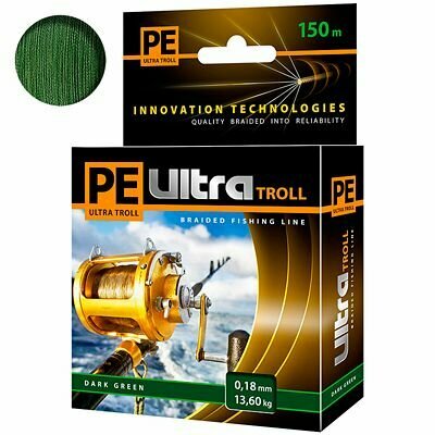 Шнур плетеный AQUA PE ULTRA Troll Dark green 150м
