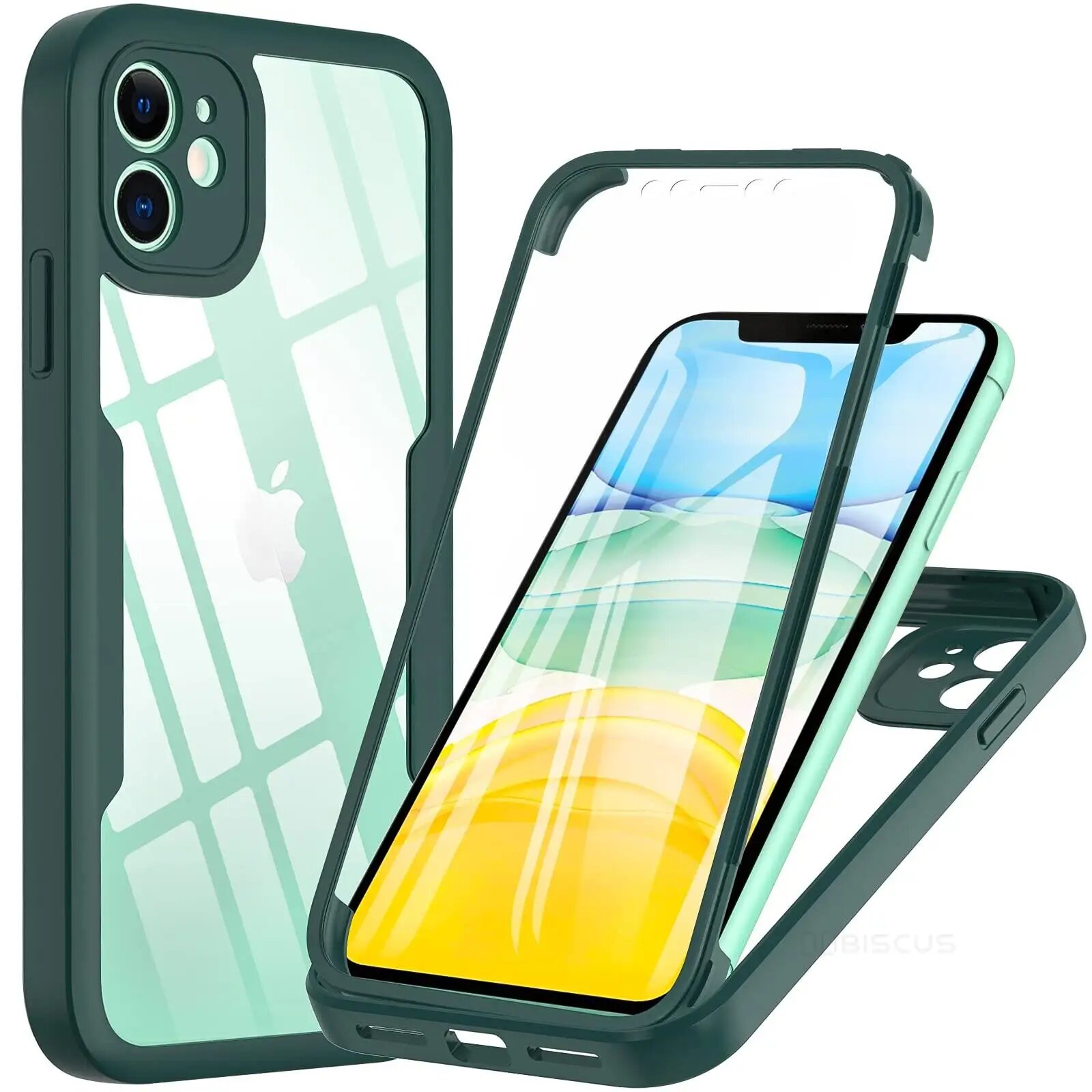 Чехол для iPhone 14 13 12 11 Pro Max 15 14 Plus XS MAX XR, Зеленый, Green, iPhone 12 Pro Max