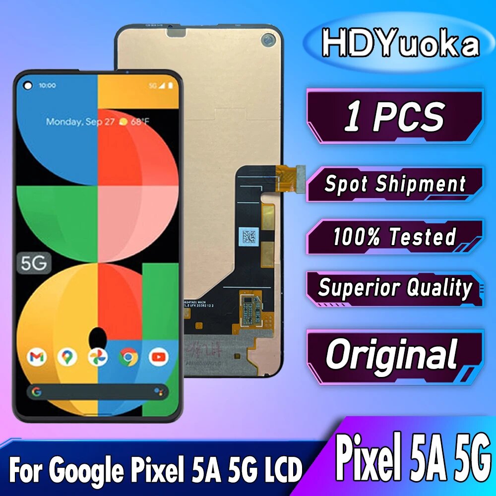 6,34 "оригинальный ЖК-дисплей для Google Pixel 5A 5G, сменный сенсорный экран с дигитайзером для Google Pixel 5A, запасные части для ЖК-дисплея