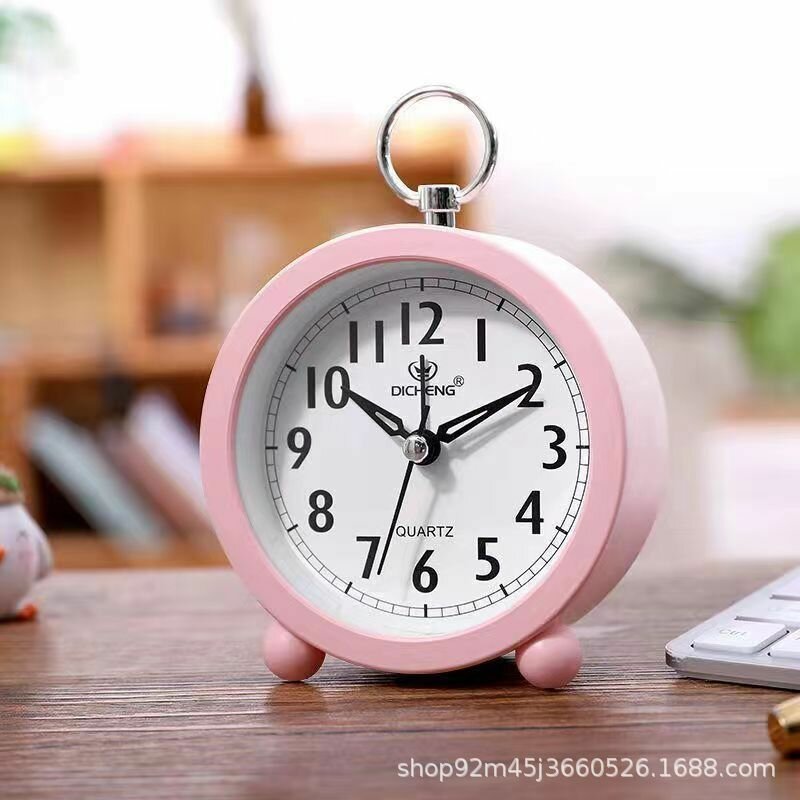 Будильник "Ретро-часы", металлический, 5 дюймов, бесшумный, розовый