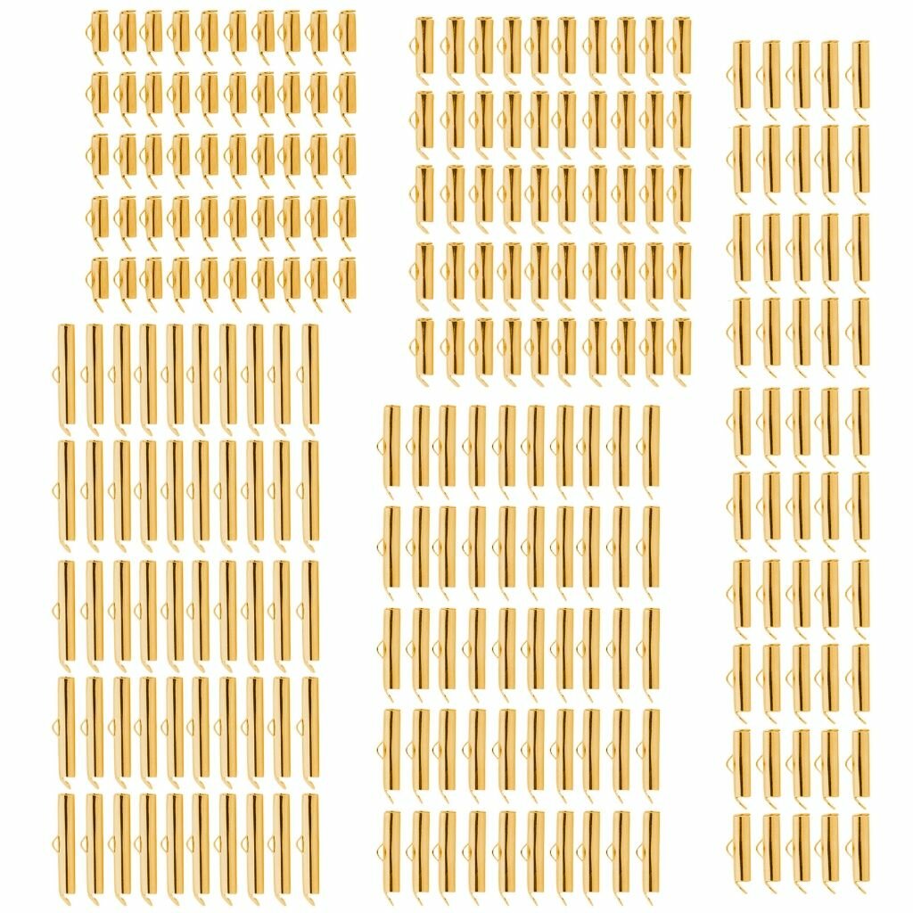 250 шт, пряжка-трубка из бисерной цепочки-золото