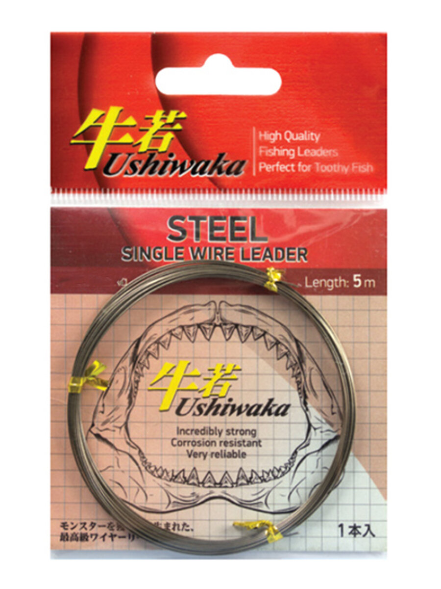 Поводочный материал Ushiwaka Steel Single Wire, 17кг 5м ( 1 упк.)