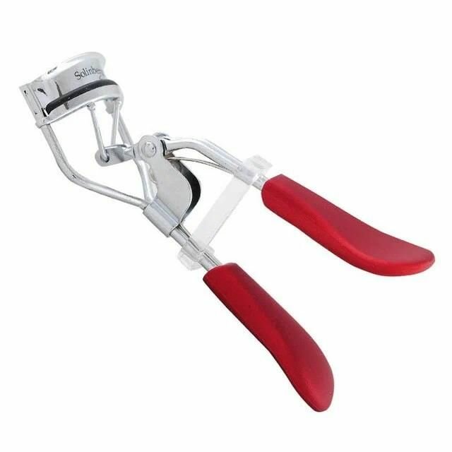 Зажим для ресниц SOL Металл, серебристый, с пластиковыми ручками