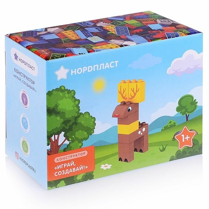 Конструктор Нордпласт "Играй, Создавай", (Олень-8 деталей) (480623)