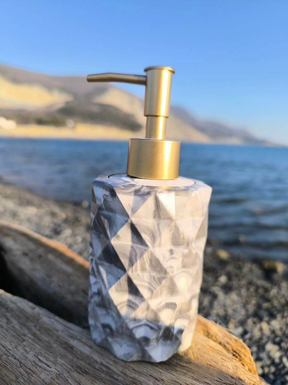 Дозатор для мыла в классическом стиле, с механическим диспенсером, 250 мл, ручная работа.