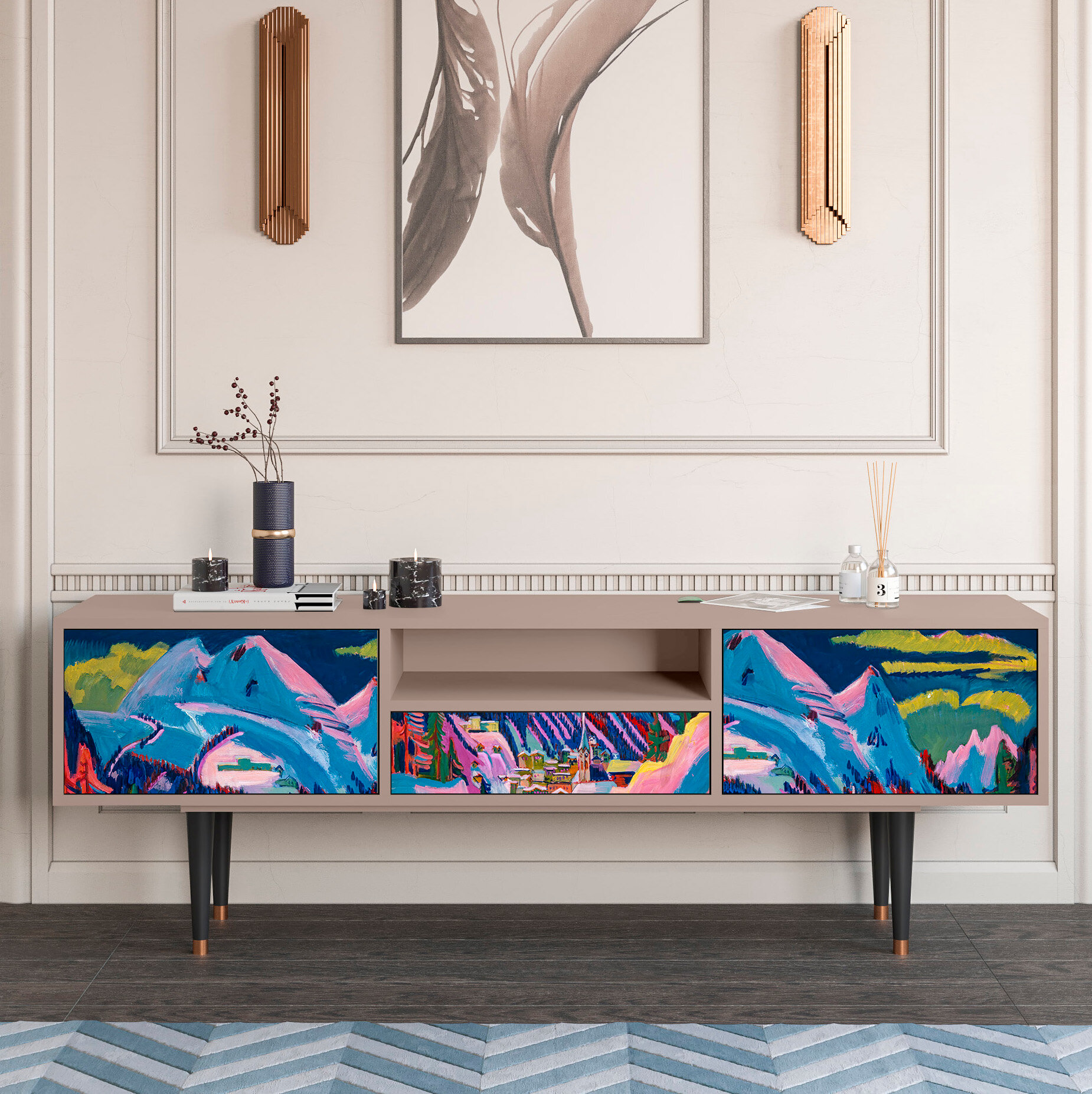 ТВ-Тумба - STORYZ - T6 Davos Winter by Kircher , Размер - 170 x 69 x 41 см, Цвет корпуса - , Бежевый