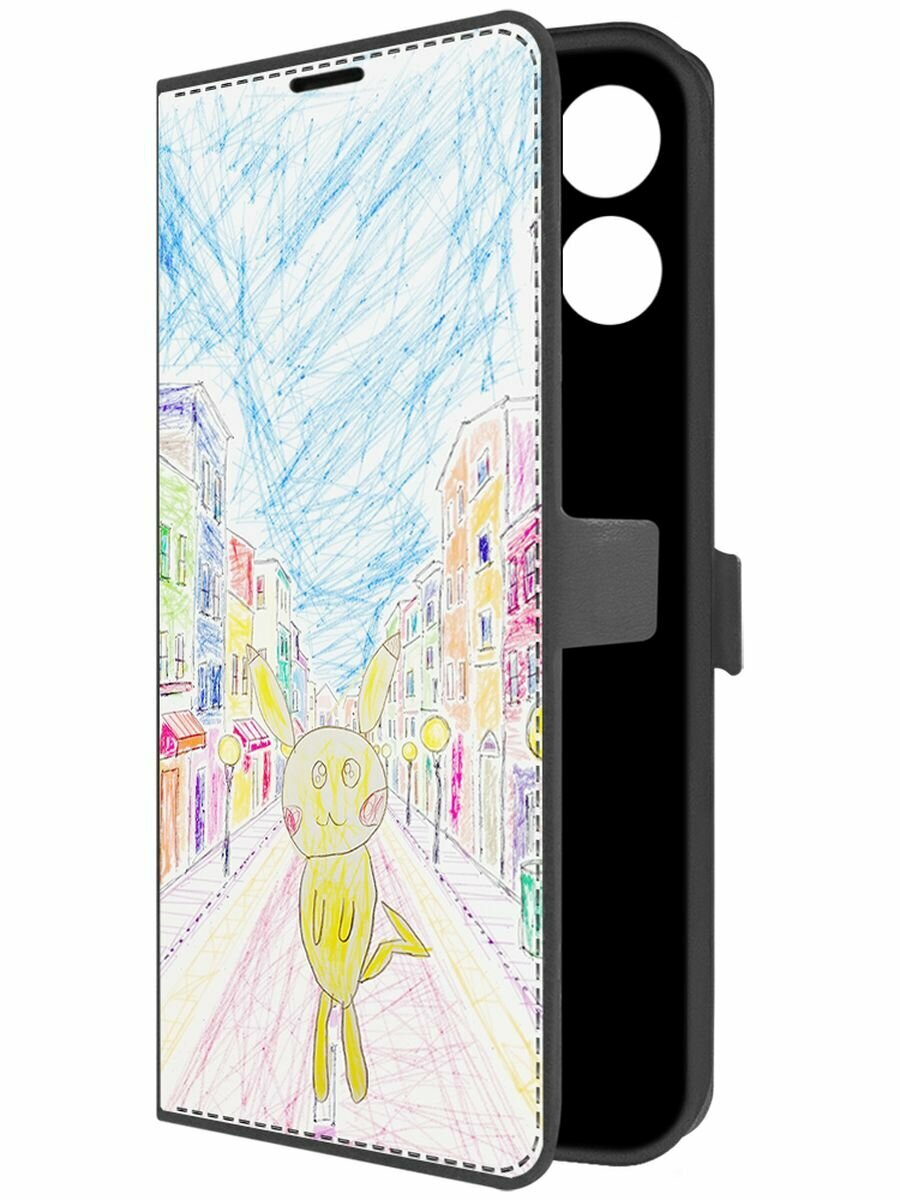 Чехол-книжка Krutoff Eco Book для Realme Note 50 Покемон (черный)