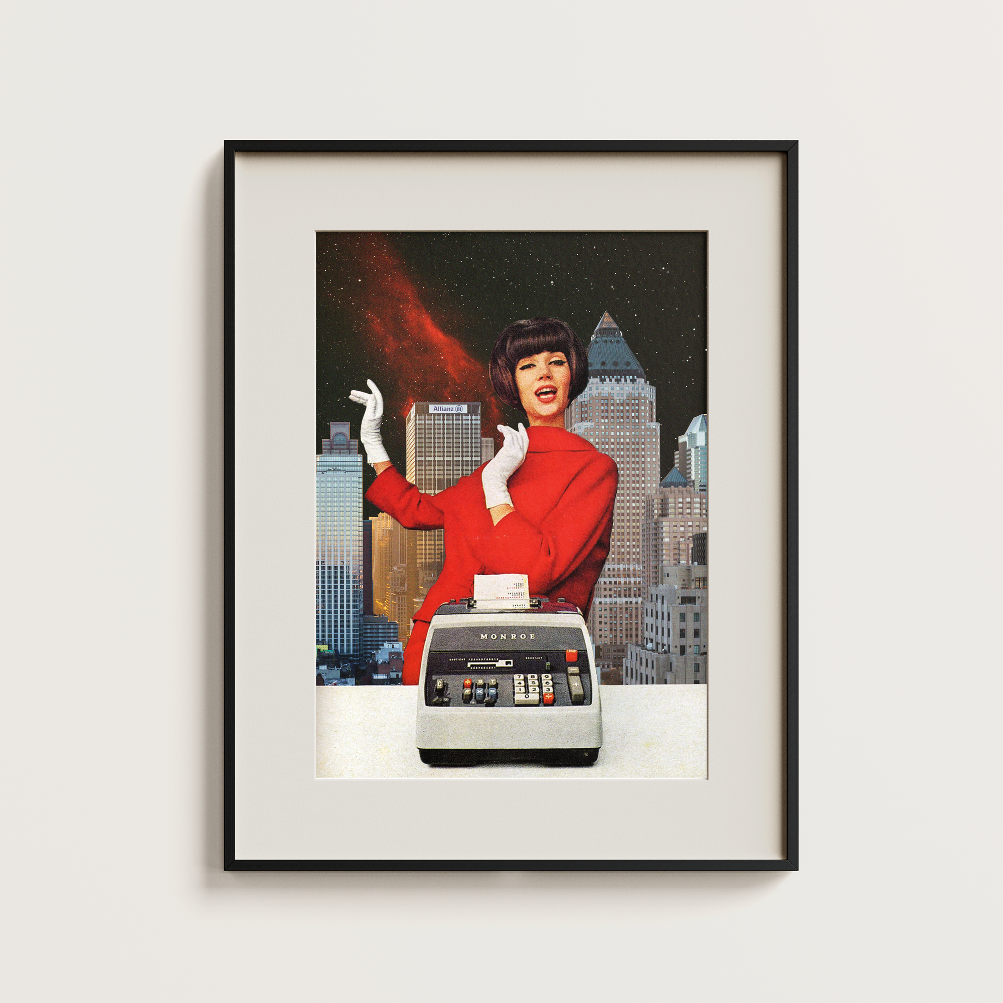 MISHKA POSTER Постер "Дама в красном" А3 / Плакат интерьерный / Ретро космос девушка