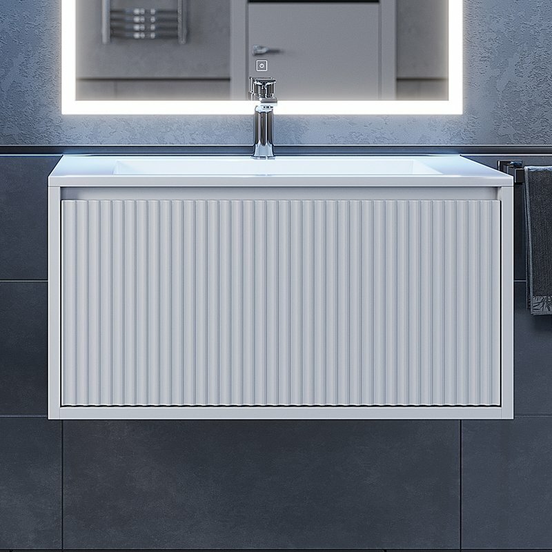 Тумба с раковиной Uperwood Next Premium белая, 1 ящик, 80 см