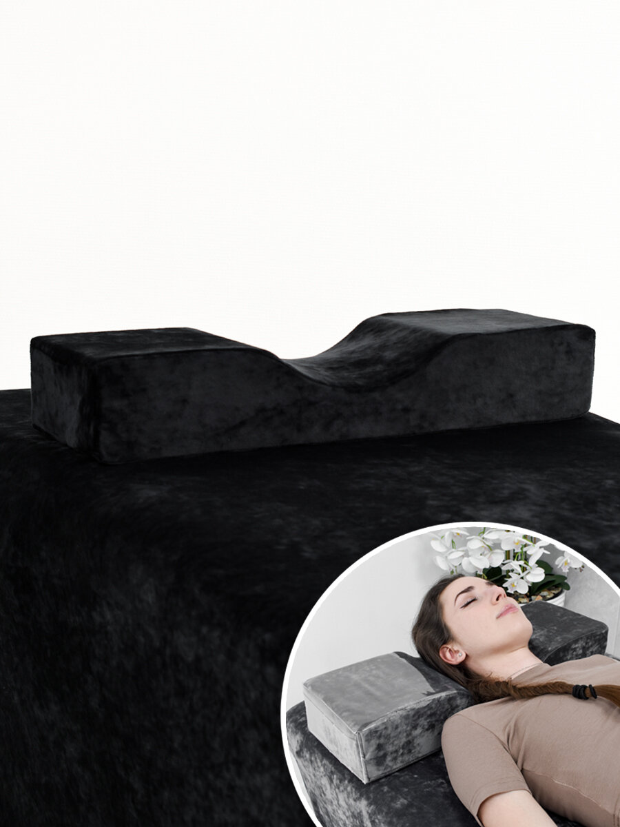 Подушка для наращивания ресниц низкая, для лешмейкера, черная