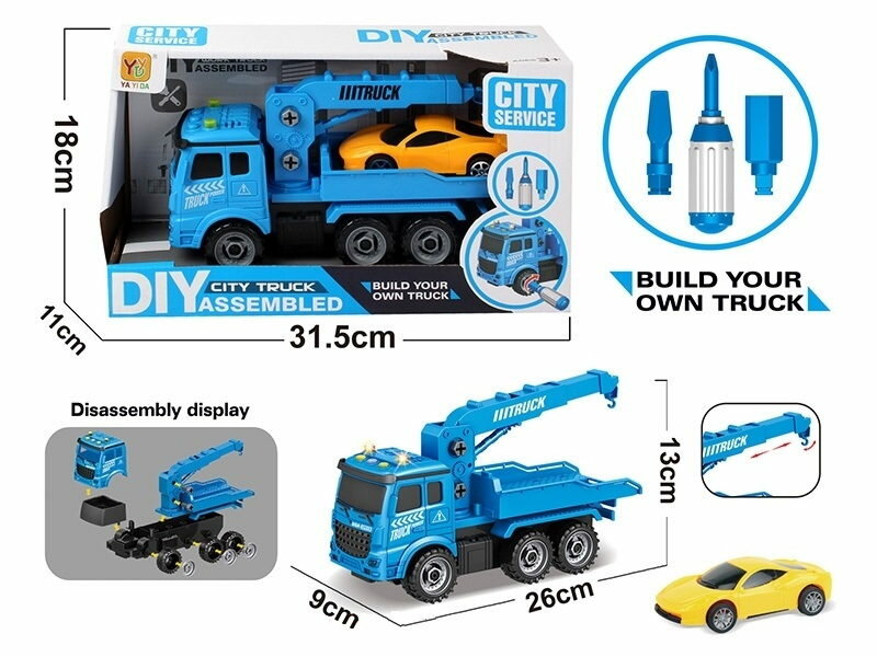 DIY Сборная игрушка-конструктор Эвакуатор со светом и звуком 215B-51D с 3 лет