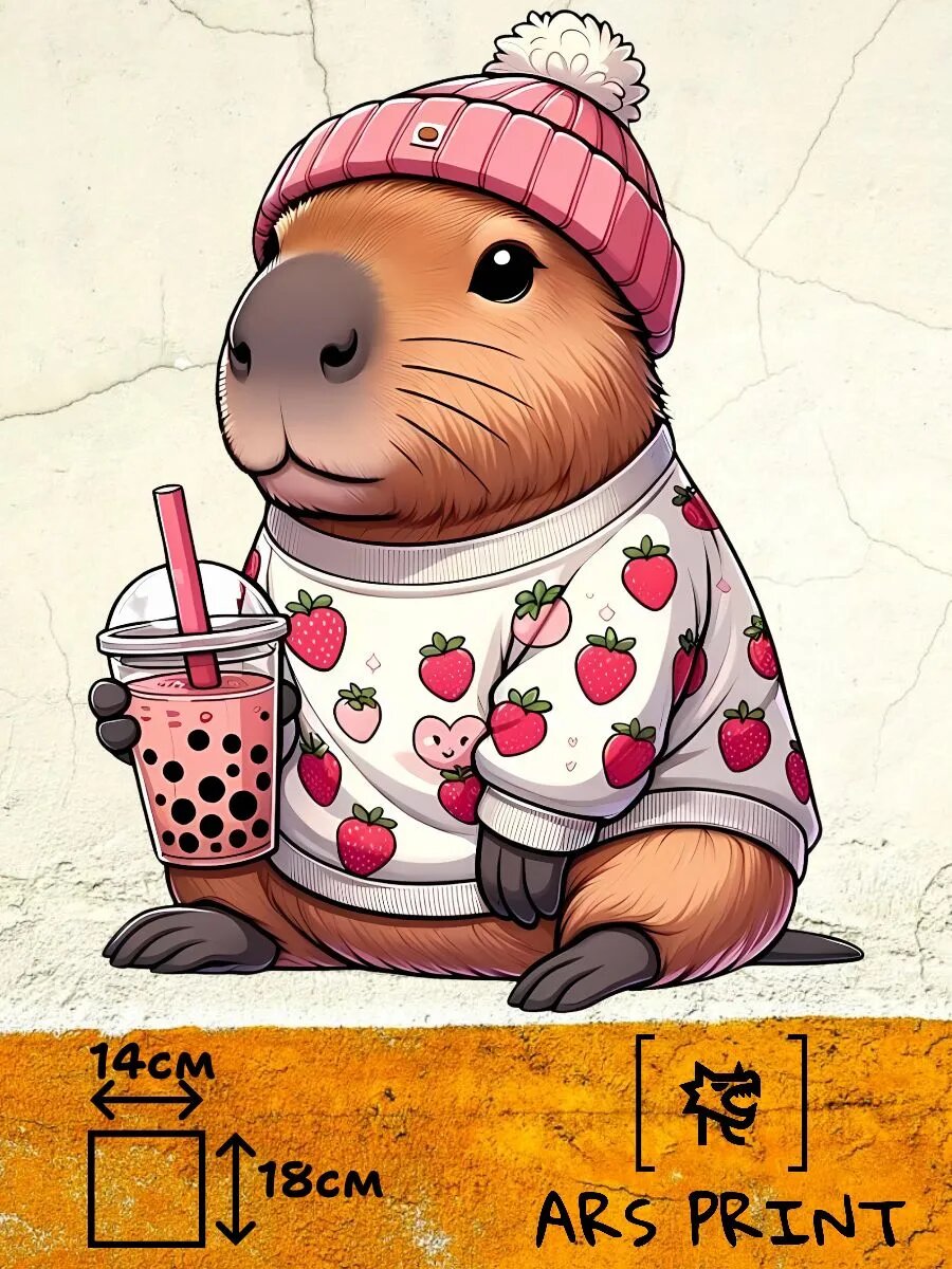 Термонаклейка на одежду Капибара