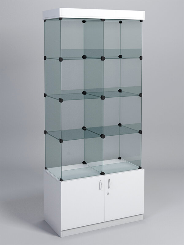 Витрина "КУБ" №1-КО (без дверок, передняя стенка - стекло), Белый