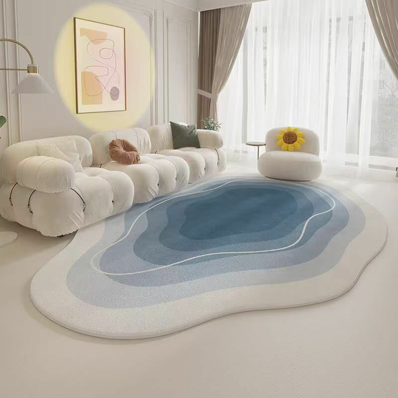 Голубой ковёр с неровным асимптотическим узором 1.4m*2.0m