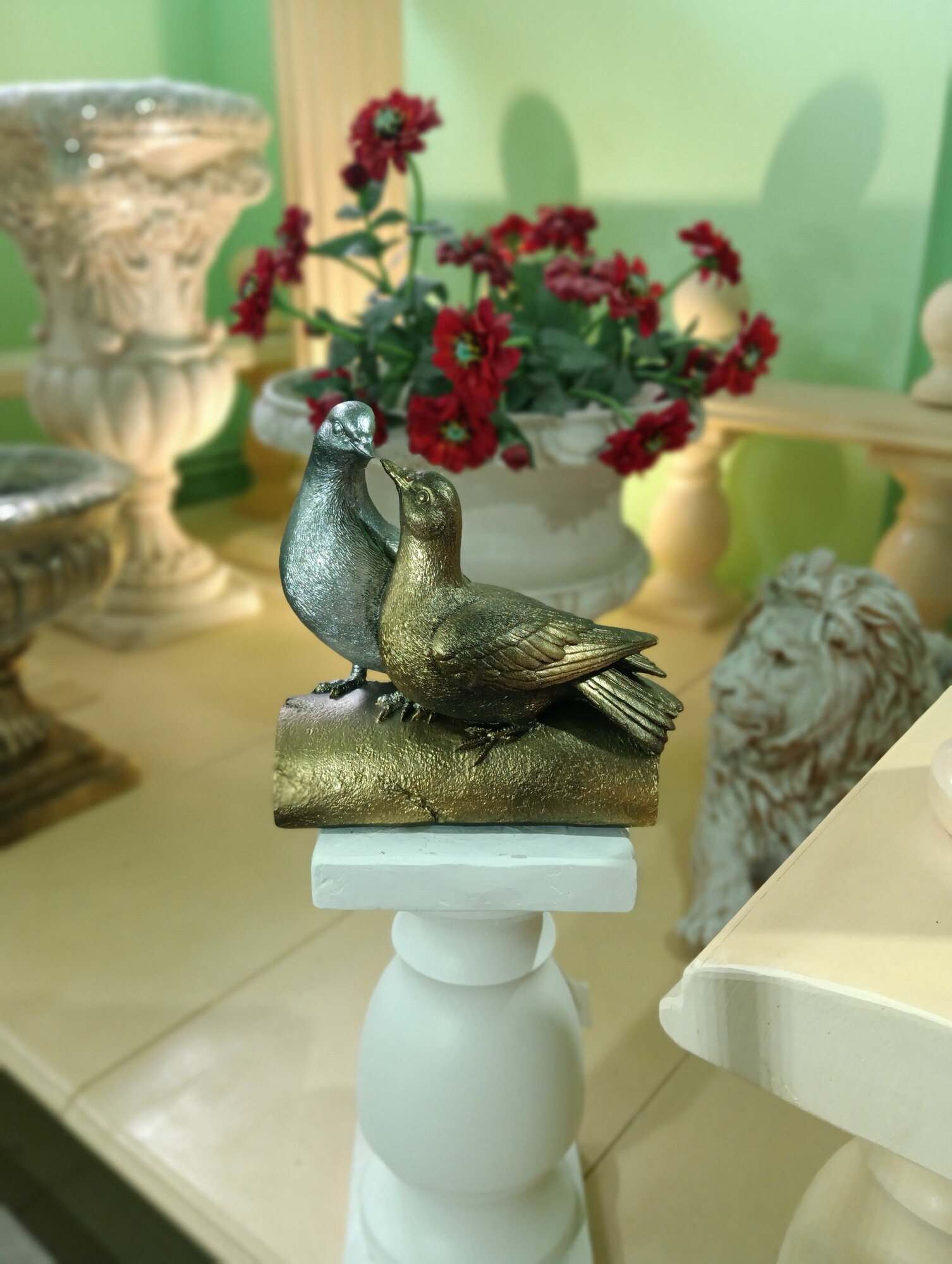 Два голубя для декора Дом-Сад цвет золото, серебро.