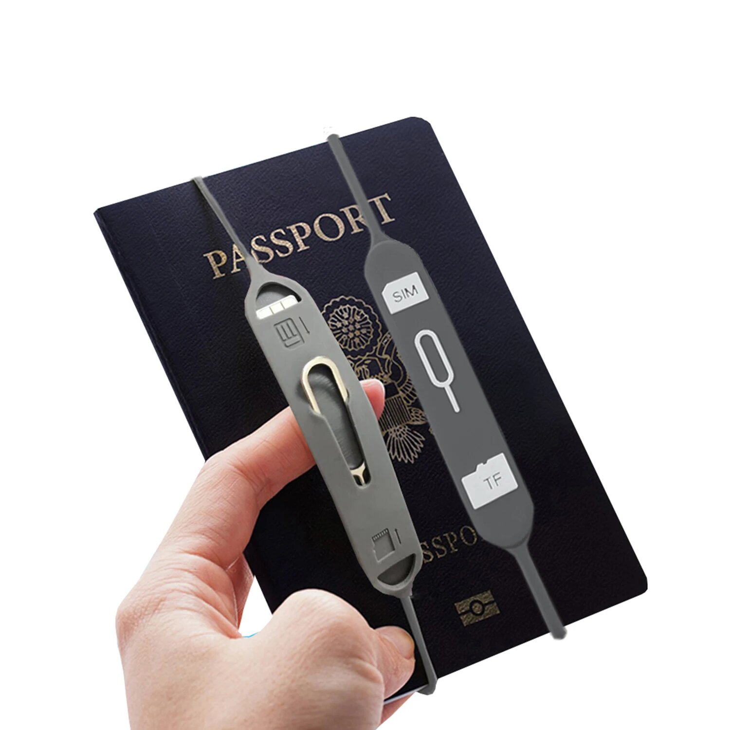 Сим-карта, силиконовая портативная безопасная игла, анти-потеря, Sim-карта Gray-Gray