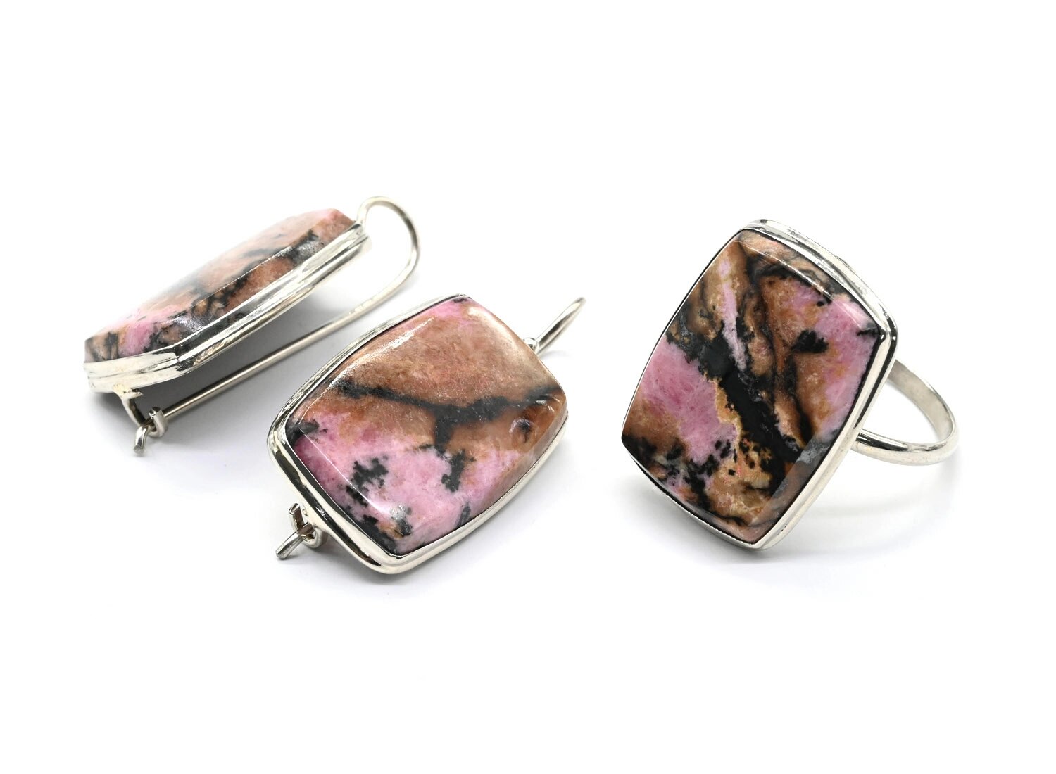 Комплект бижутерии, родонит