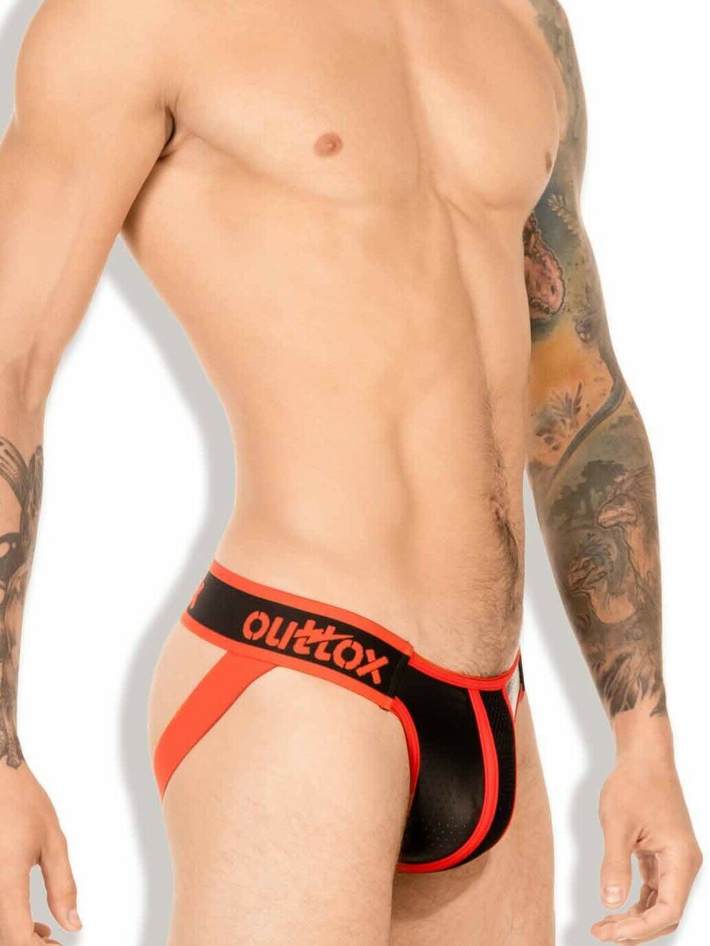 Трусы-джоки "Low Rise Jockstrap - Black/Red" / Outtox / Черный / Размер S