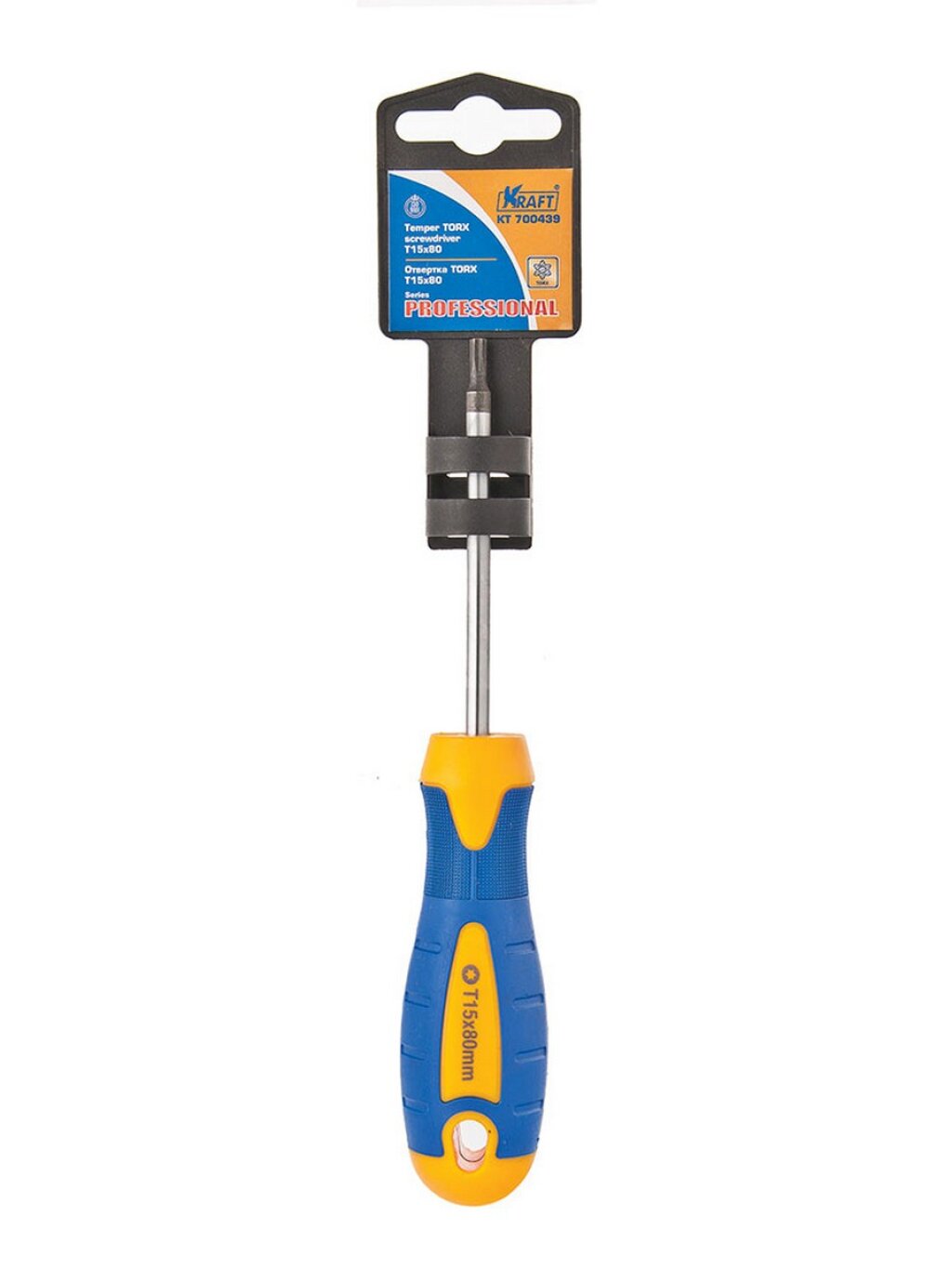 Отвертка torx Kraft KT 700439 Т15 80 мм с отверстием