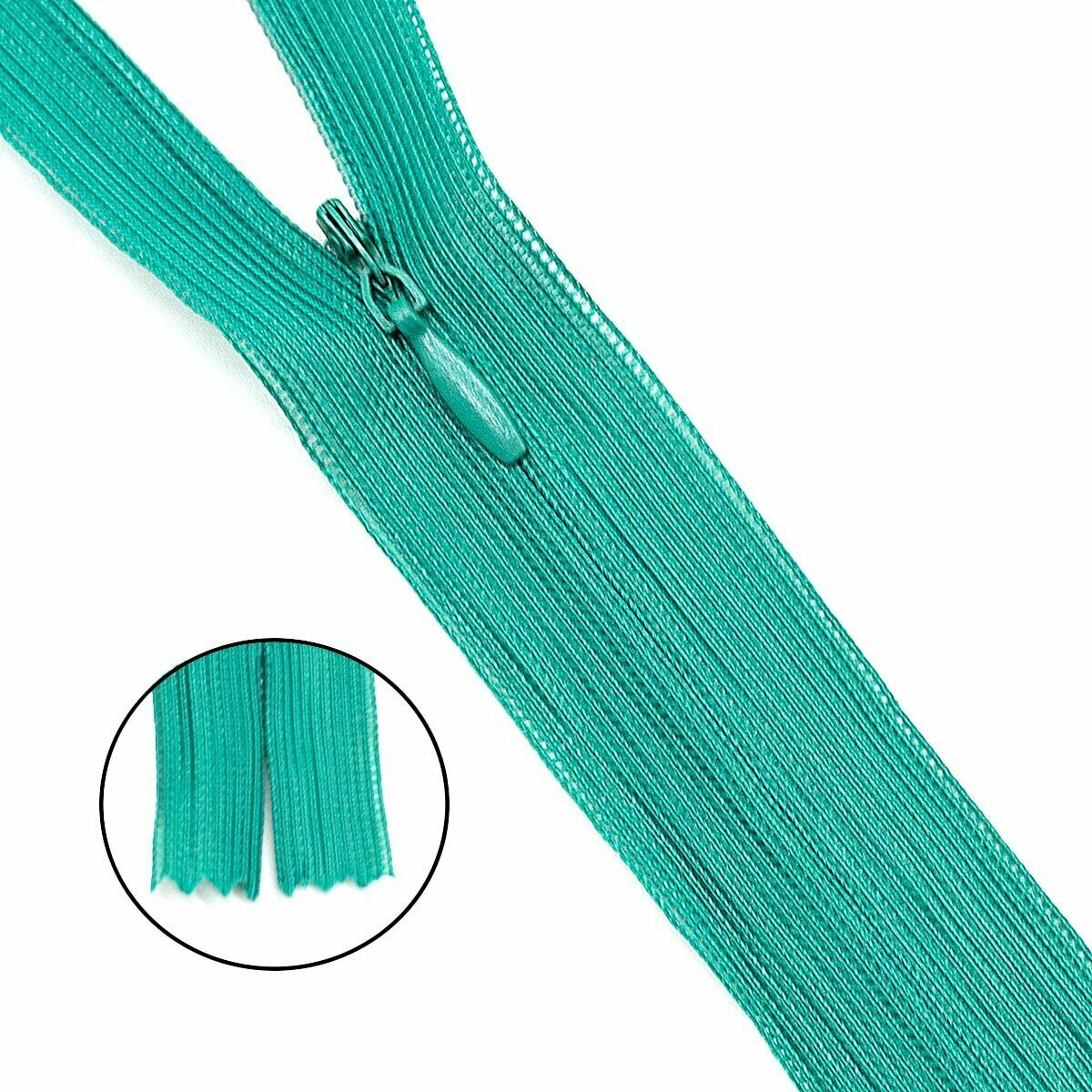 Молния потайная нераз. т3 50см (нейлон) (F236 зелёный)