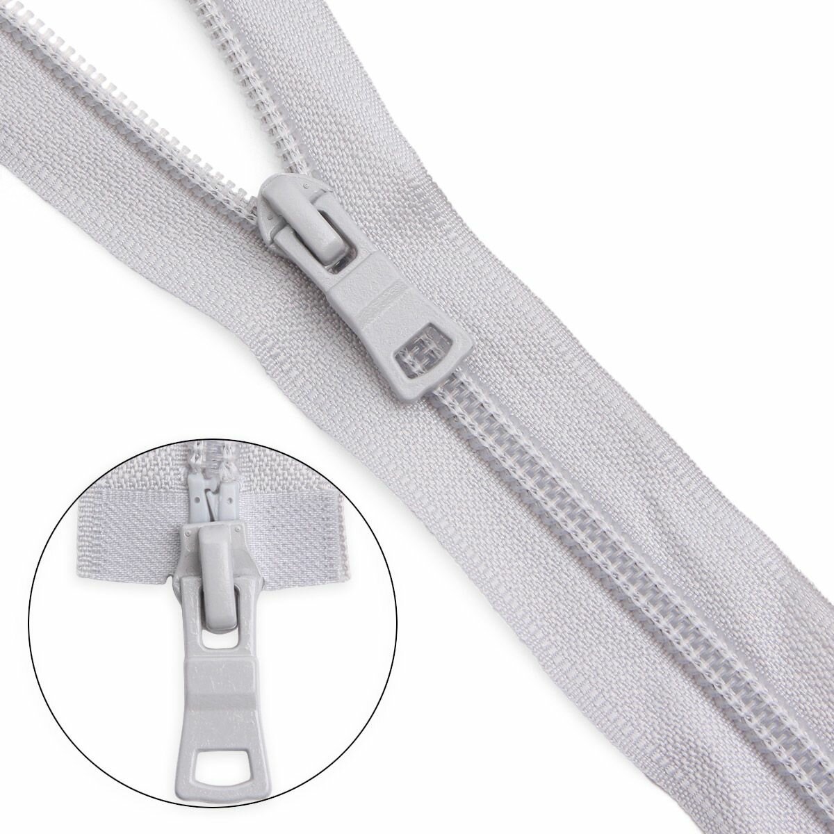 Молния витая т7 2 замка 100см (154 бледно-серый)