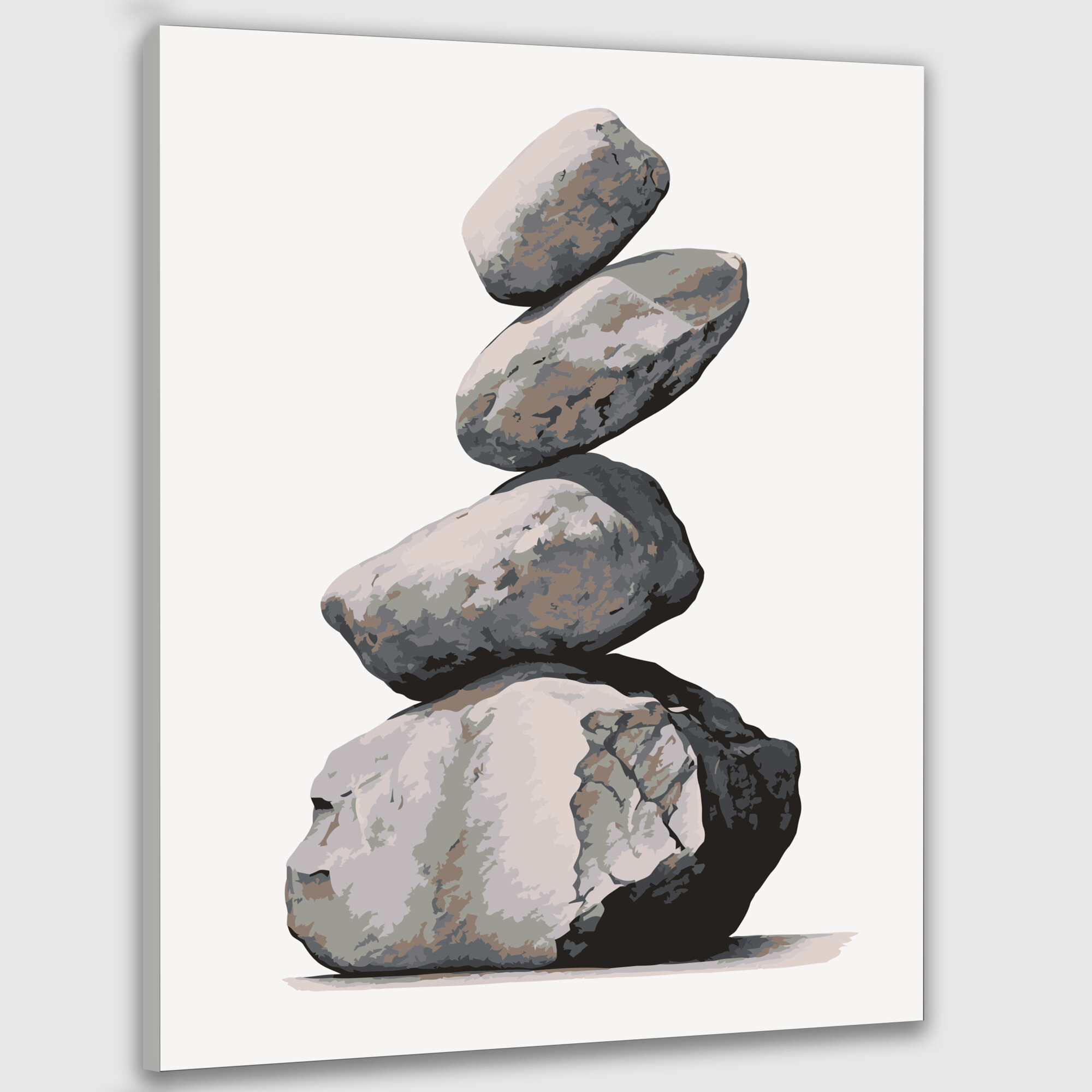 Картина по номерам 40x50 см, уголь, минимализм, негативное пространство, тонкие линии, точность, спокойствие