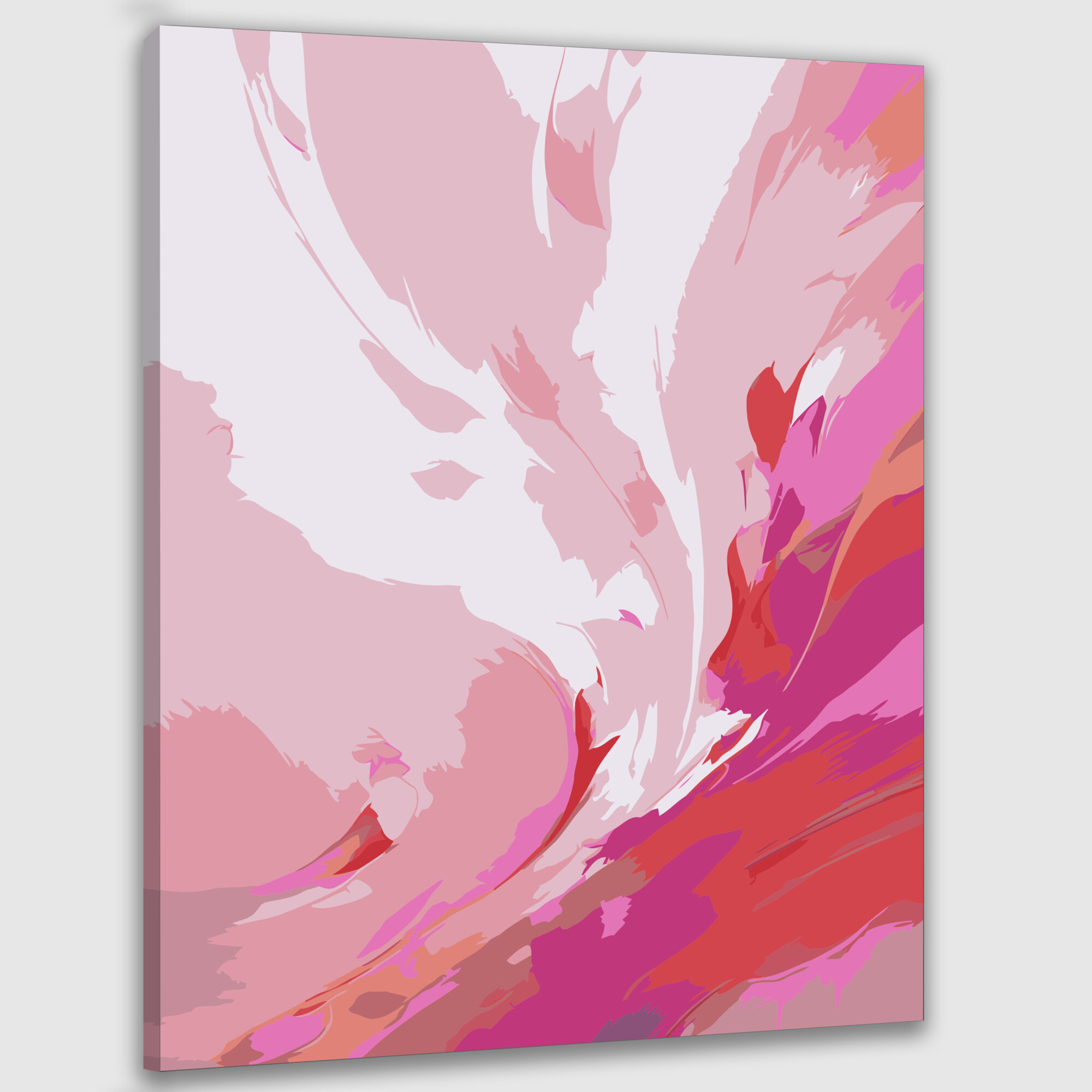 Картина по номерам 40x50 см, абстракция, цифровое искусство, взрыв, розовые оттенки, круги, смешивание