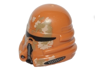 Minifigure, Headgear Helmet SW Airborne Clone Trooper with Tan and Dark Tan Camouflage Pattern, 15308pb02 Medium Nougat U