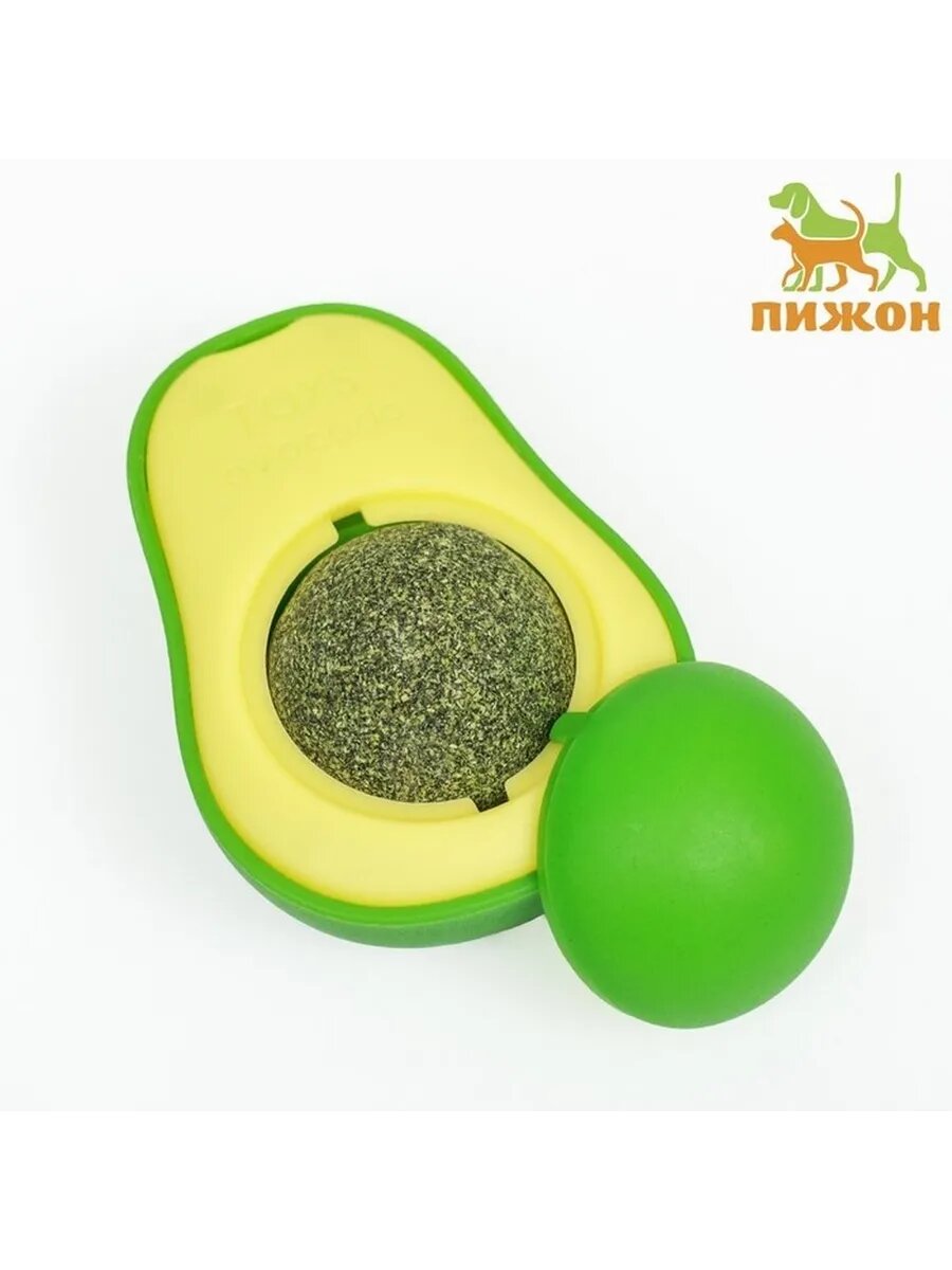 Мягкая игрушка-авокадо с мятой для кошек