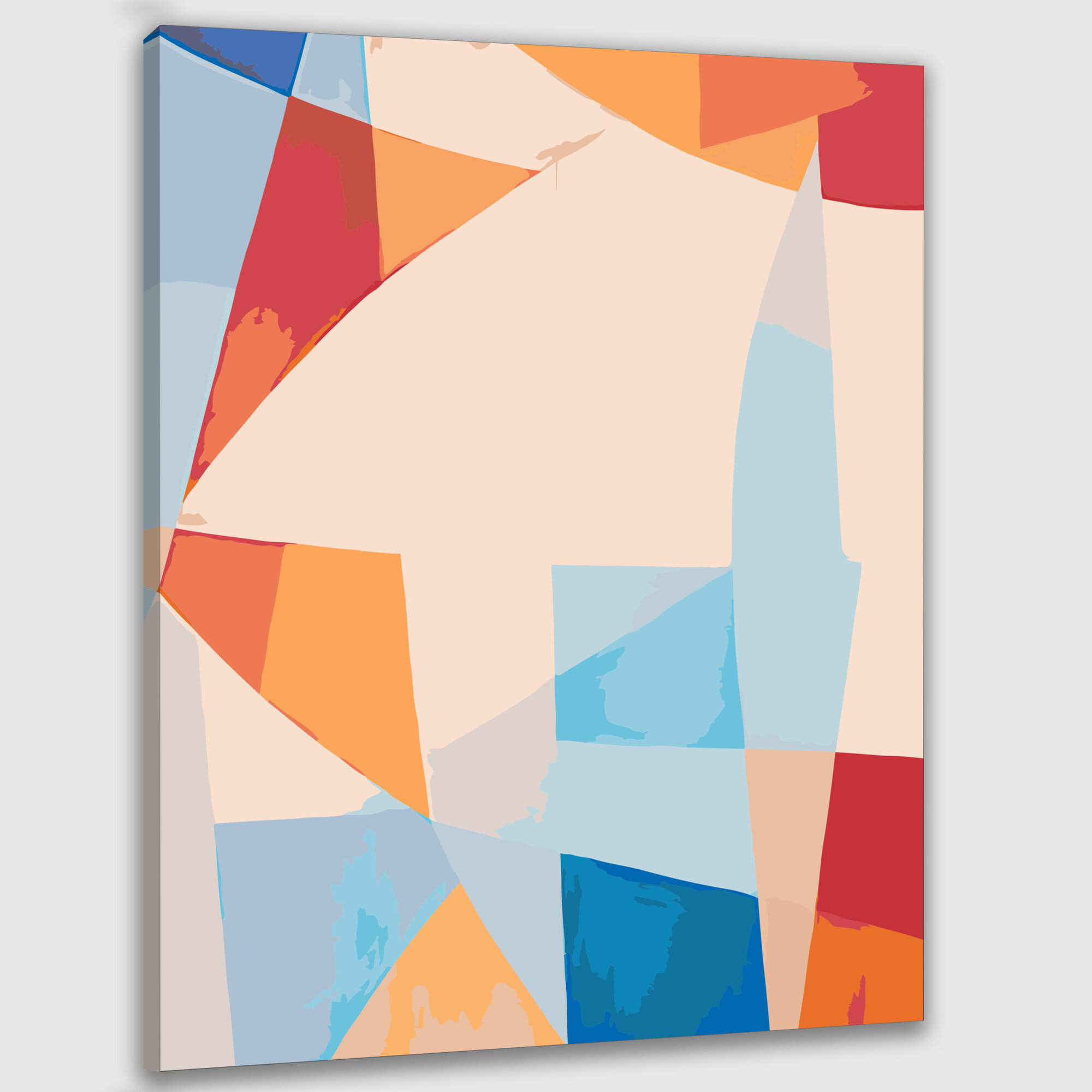 Картина по номерам 40x50 см, абстракция, ограниченная цветовая пал, геометрические формы, спокойствие, уравновешенность
