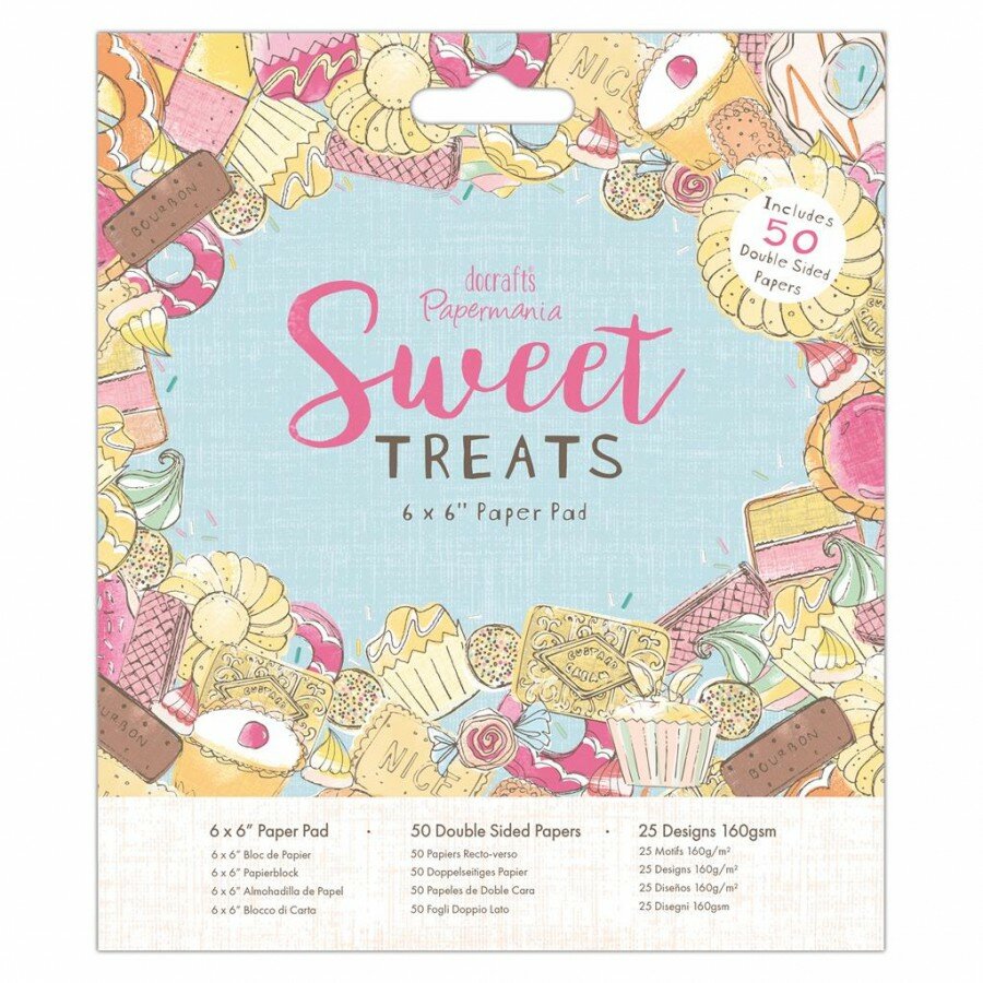 Набор бумаги для скрапбукинга двухсторонней SWEET TREATS 15,2 х 15,2 см DOCRAFTS PMA160519