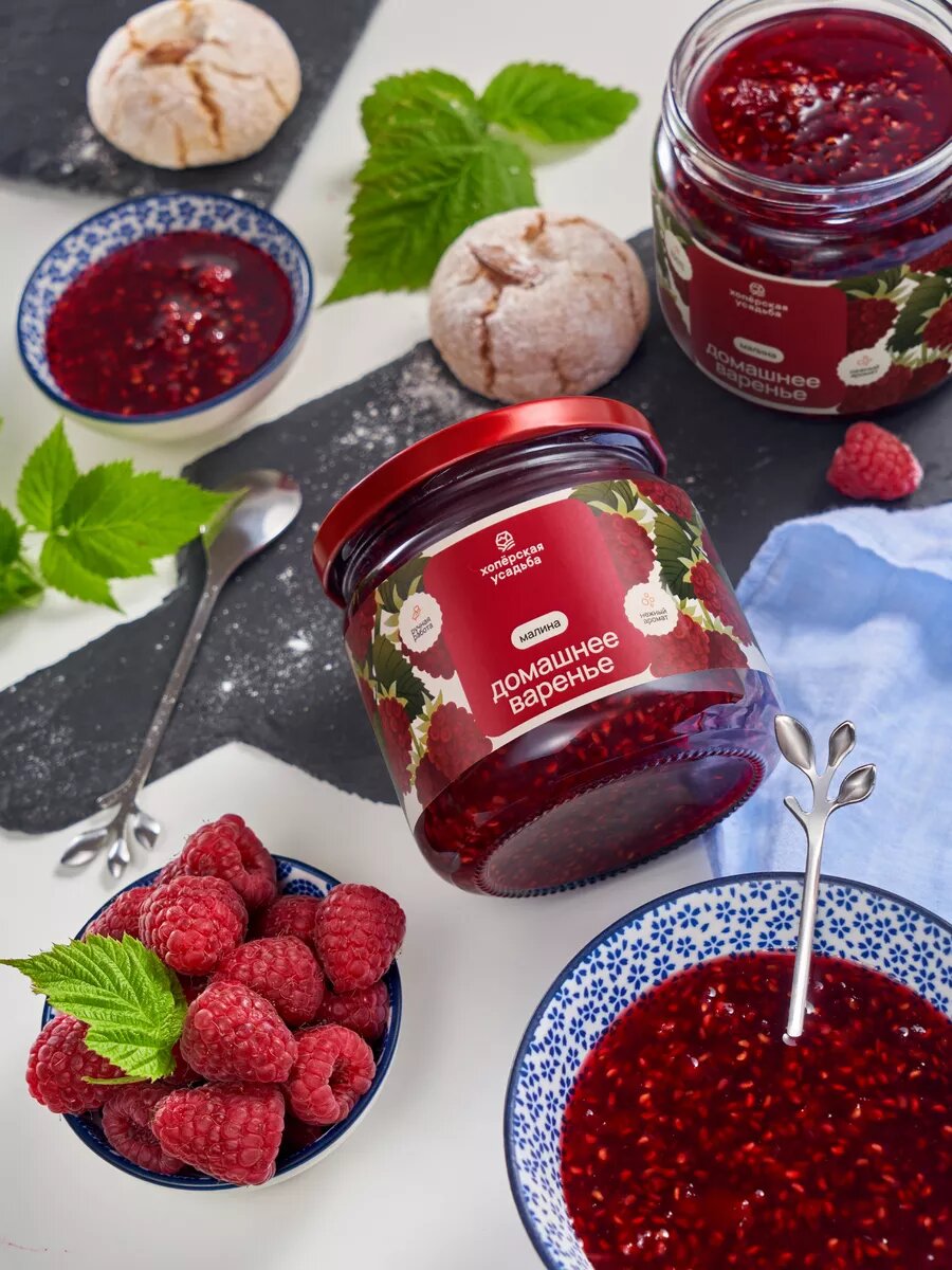 Домашнее варенье малиновое , 450гр
