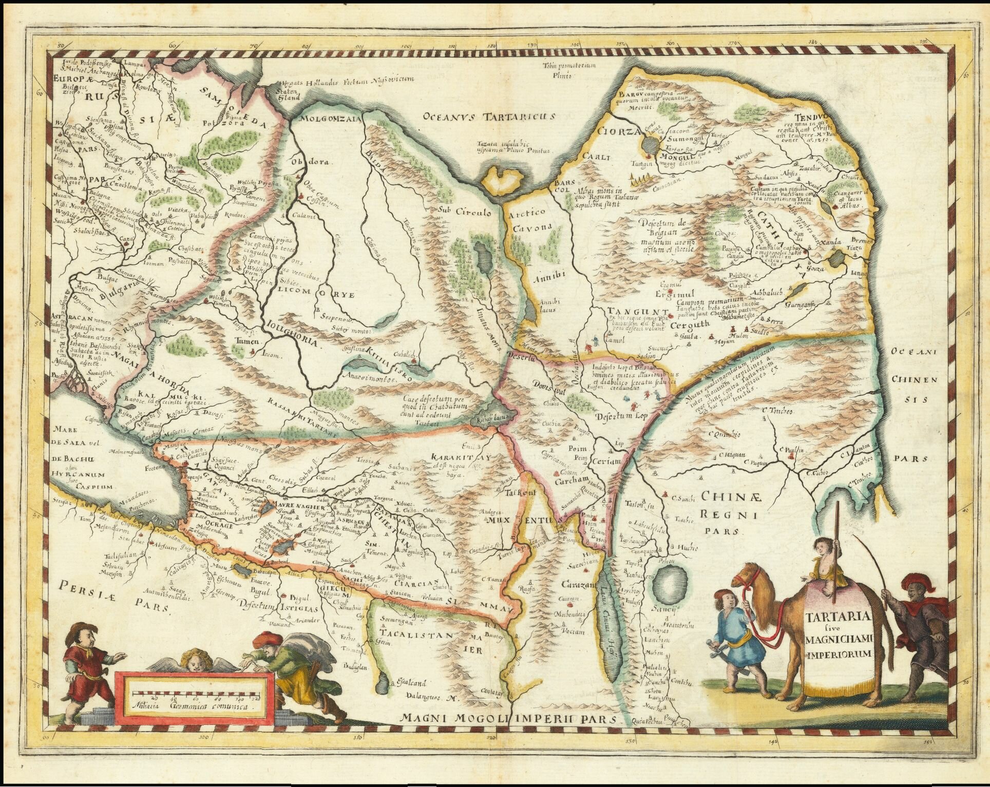 Карта Тартарии настенная - Репринт старинной карты Тартарии 1638года - 80х60см
