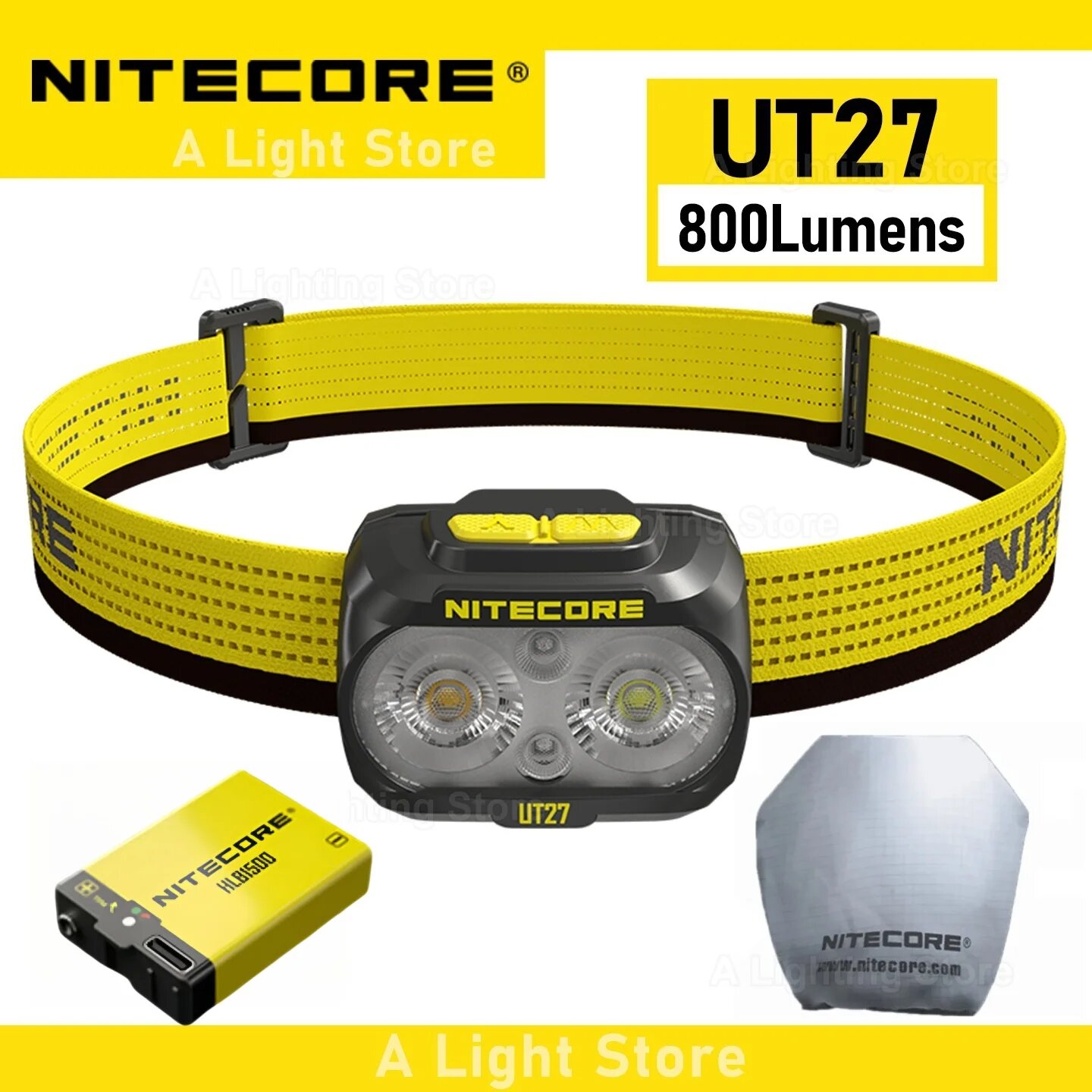 NITECORE UT27 Налобный фонарь 800 люмен Двухлучевая фара для бега Мощный рабочий свет Фонарик Налобный фонарь для кемпинга
