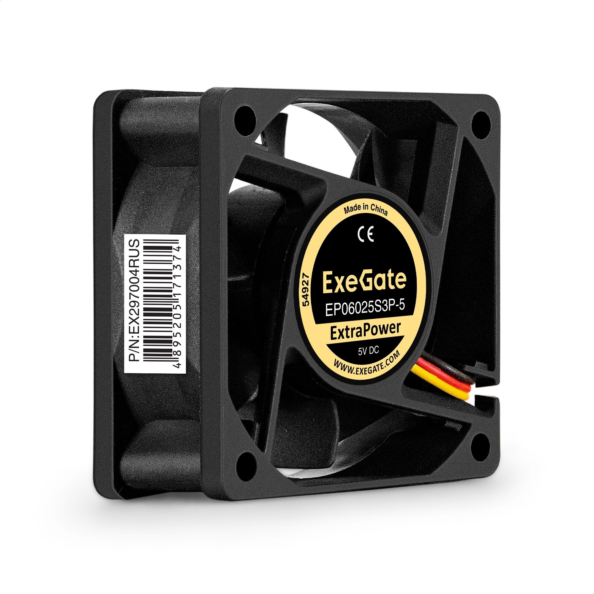 Вентилятор ExeGate ExtraPower EP06025S3P-5 черный 60мм 4800rpm 33.5db 3-pin