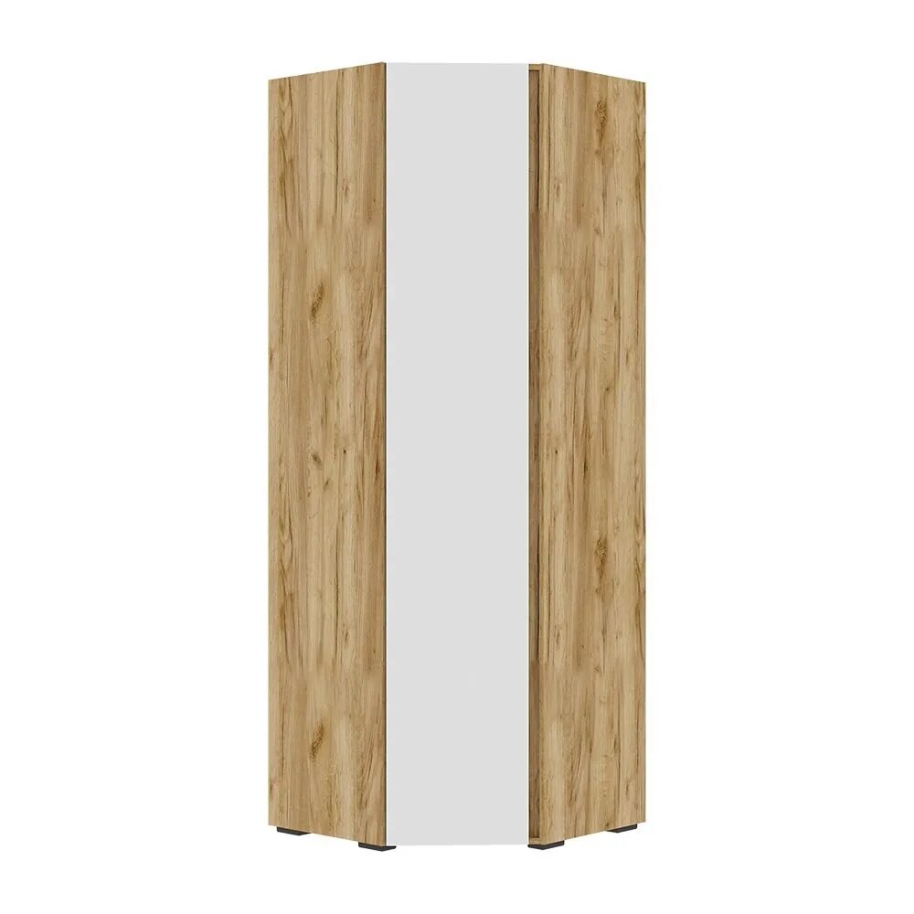 Шкаф угловой ШК 04 «Хелен» ЛДСП (Дуб крафт золотой/Белый) 75х75х210