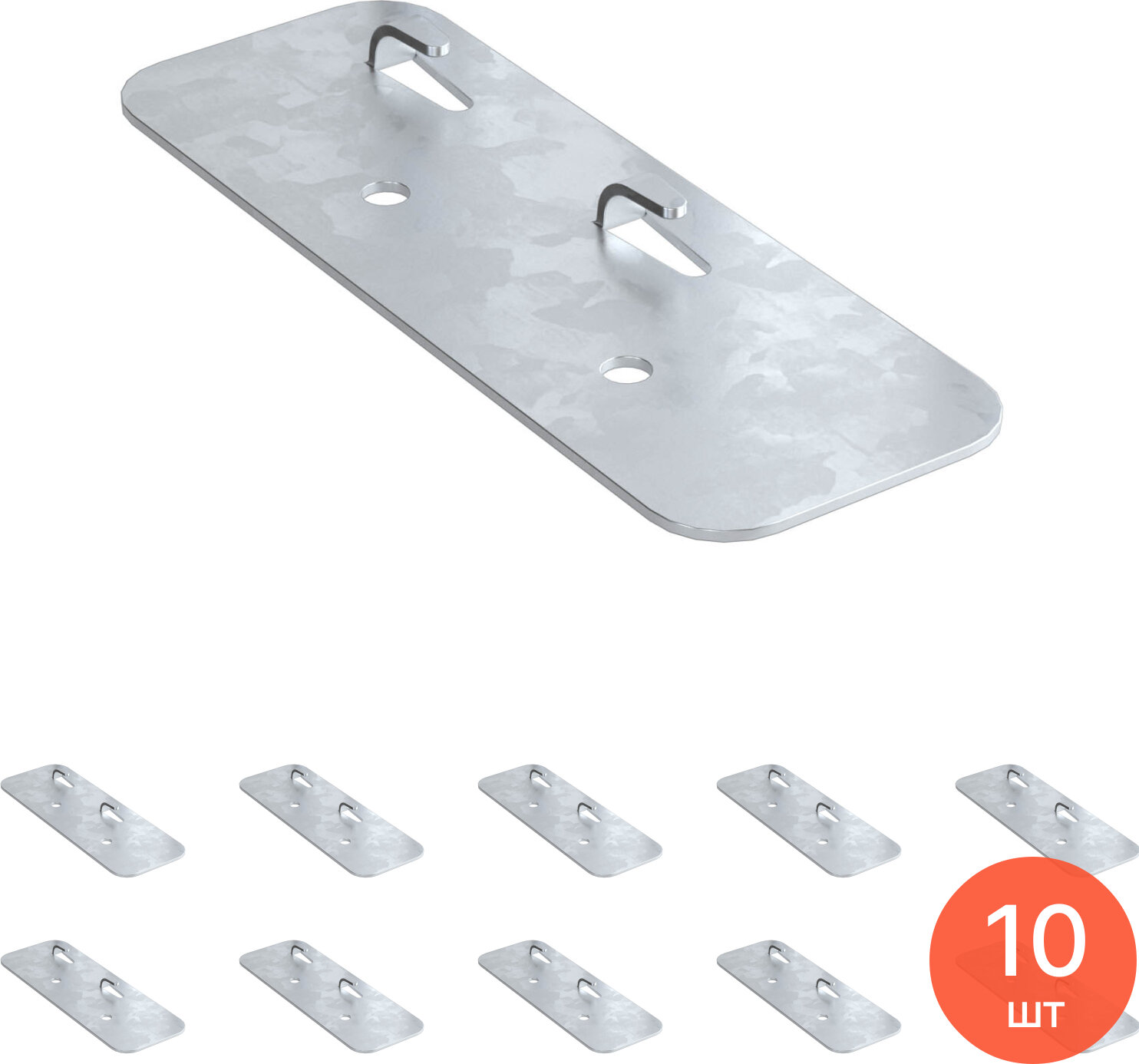 Кронштейн крепежный DKC / ДКС, для G-образного проволочного лотка, размером 44х130х1.5мм / крепеж (комплект из 10 шт)