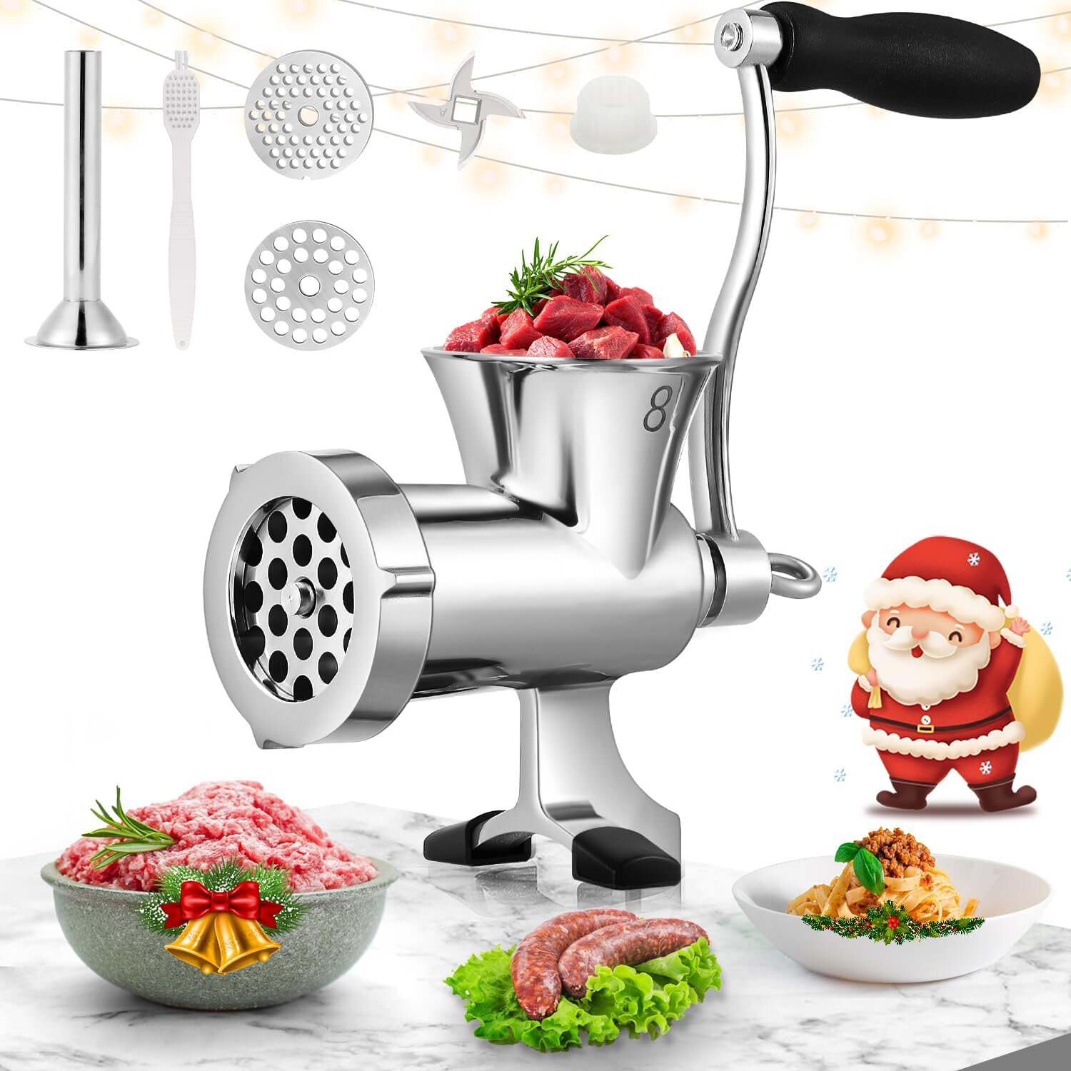 Механическая ручная мясорубка из нержавеющей стали, многофункциональный, Модель 8