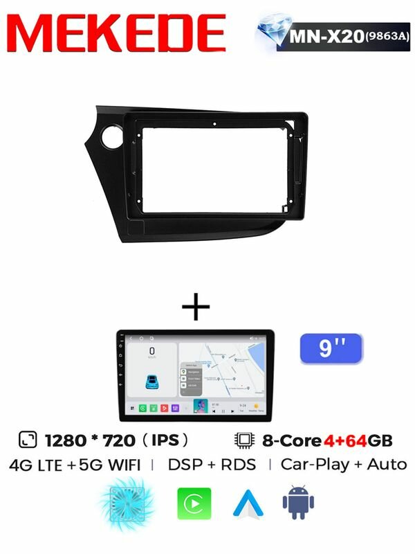 Магнитола 9" Mekede MN X20 Pro 4/64 Gb Honda Insight 2 2009-2014 carplay