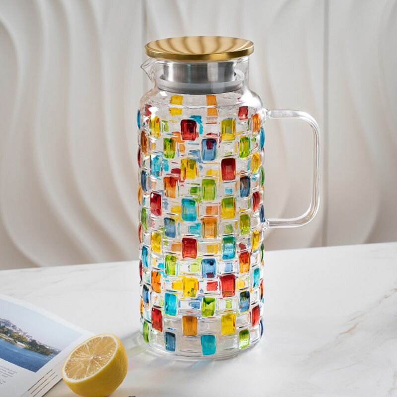 Кувшин "Многоцветный1600", для вина/воды/сока/коньяка/саке/чая/кофе, 1.6л,