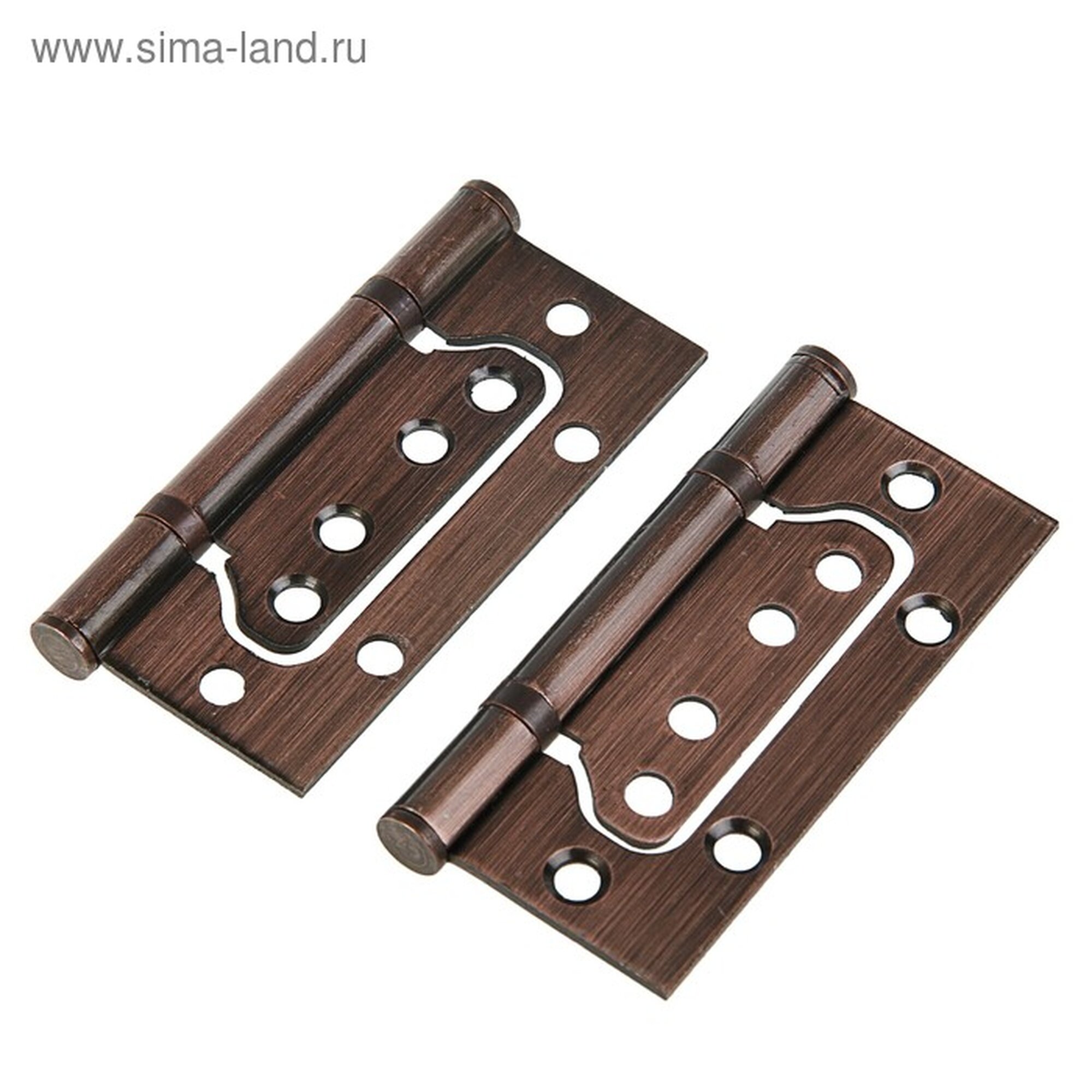 Петля-бабочка тундра, 100х70х2.0 мм, универсальная, без врезки, цвет медь, 2 шт.