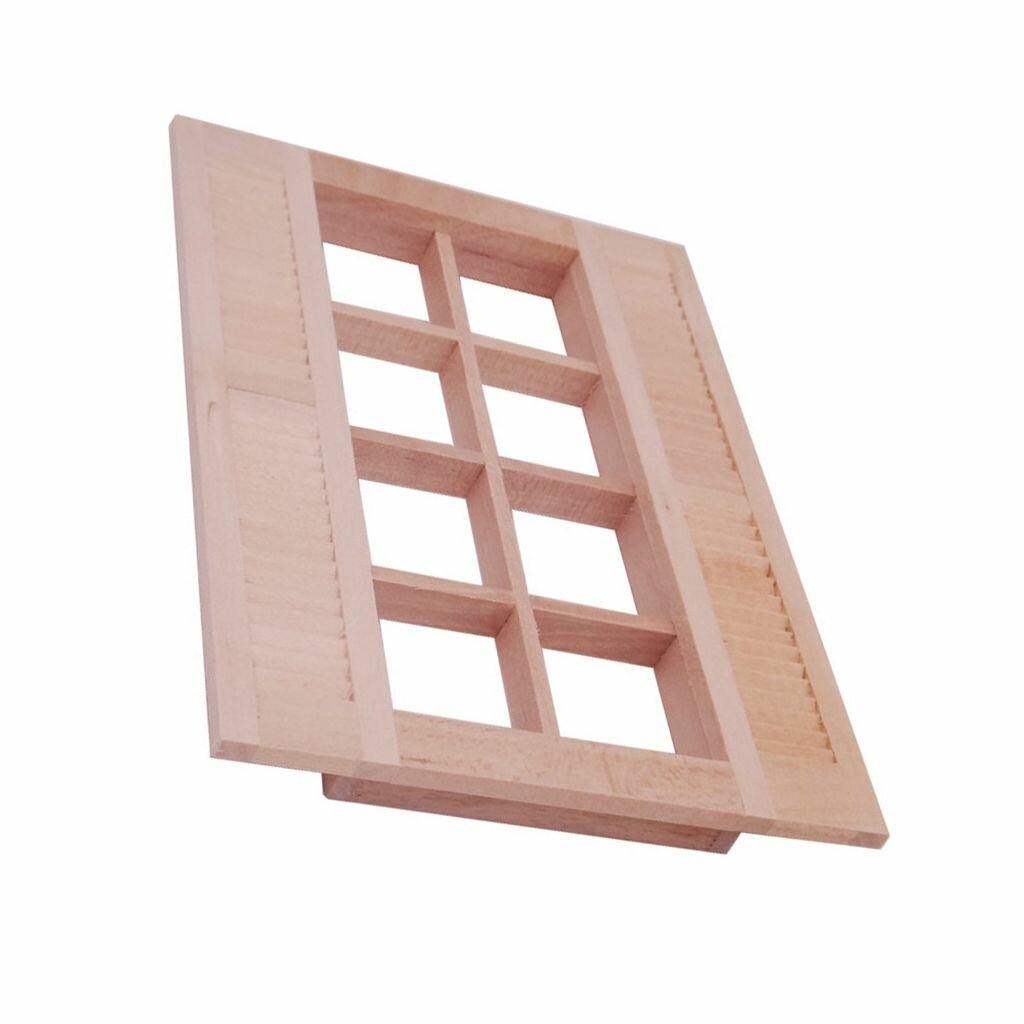 1:12 Кукольный домик с мини-мебелью, модель карманного окна, 8 сетчатых жалюзи