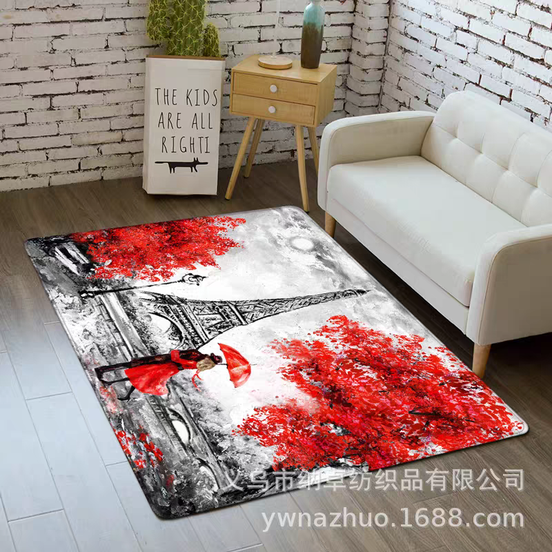 Ковёр LOUSIDREAM Франция, Париж, Эйфелева башня, 100x120cm, Серый