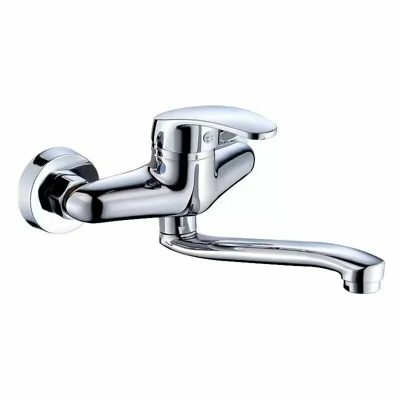 Смеситель ECONOCE EC0243, для кухни, настенный, хром, длина излива 25 см