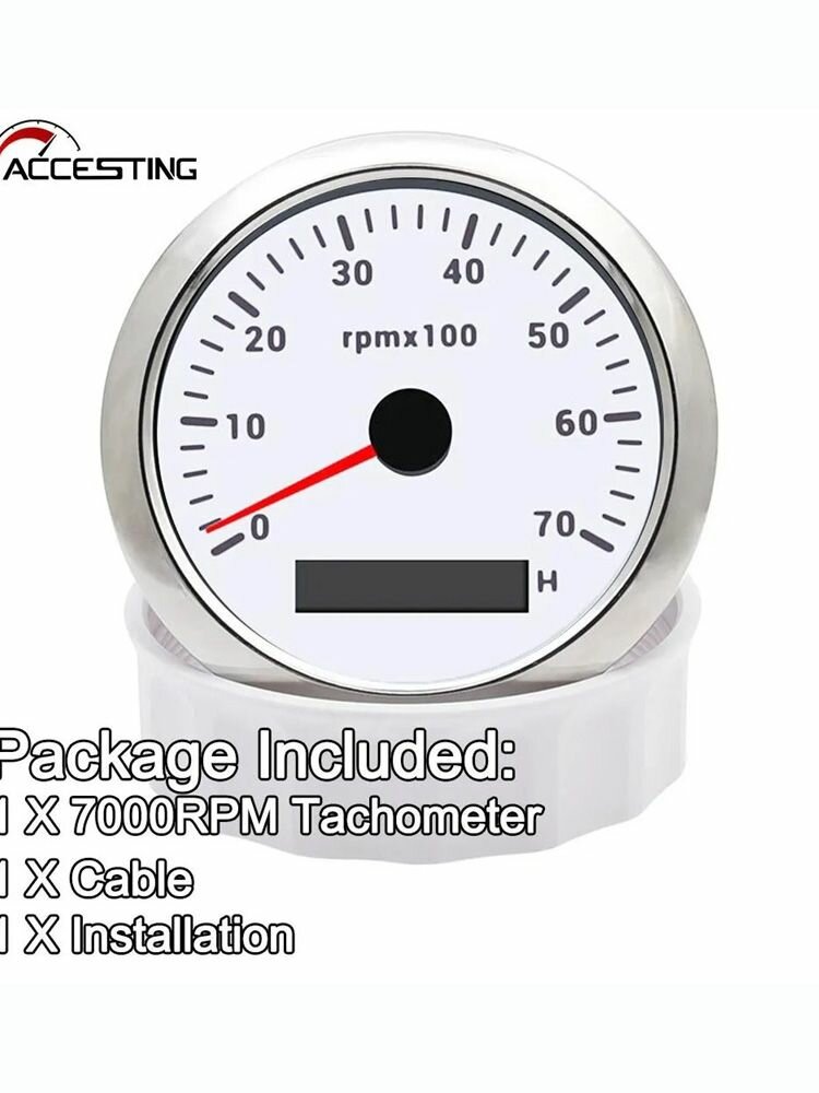 85 мм тахометр с 7 цветами ЖК-дисплей с подсветкой, счетчик часов 7000 об/мин для морской лодки, автомобиля, датчик оборотов в минуту
