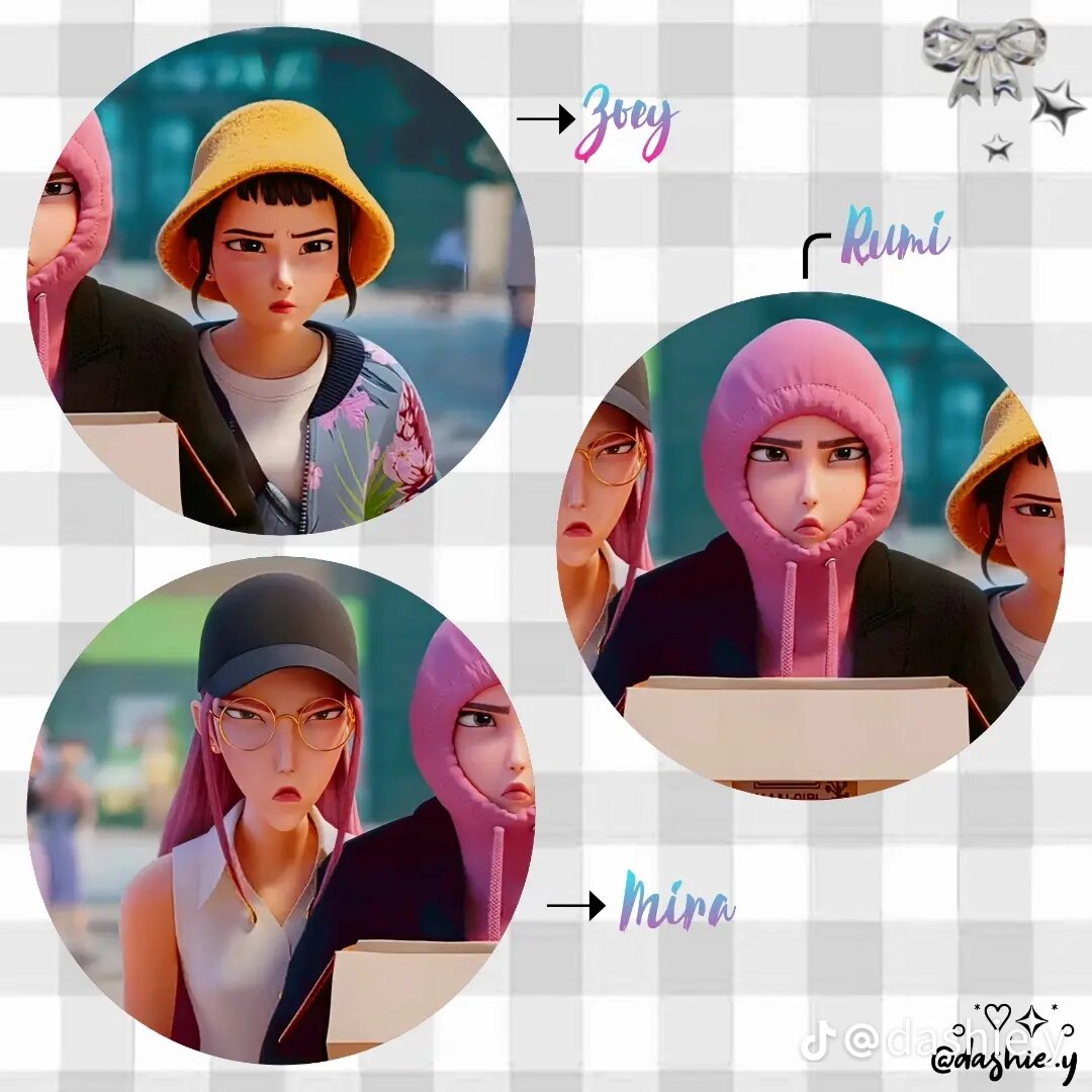 Стикеры/наклейки - K-POP DEMONS HUNTERS, Huntrix, Saja Boys, 5*5 см