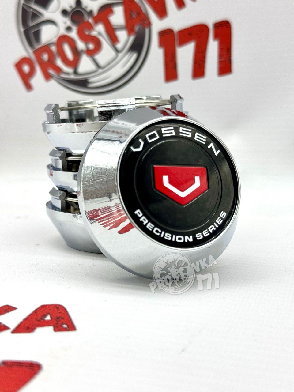4шт Vossen 65/60/8 (K65(chr)+45ст Vossen VFS (BL/R)) колпачки диска